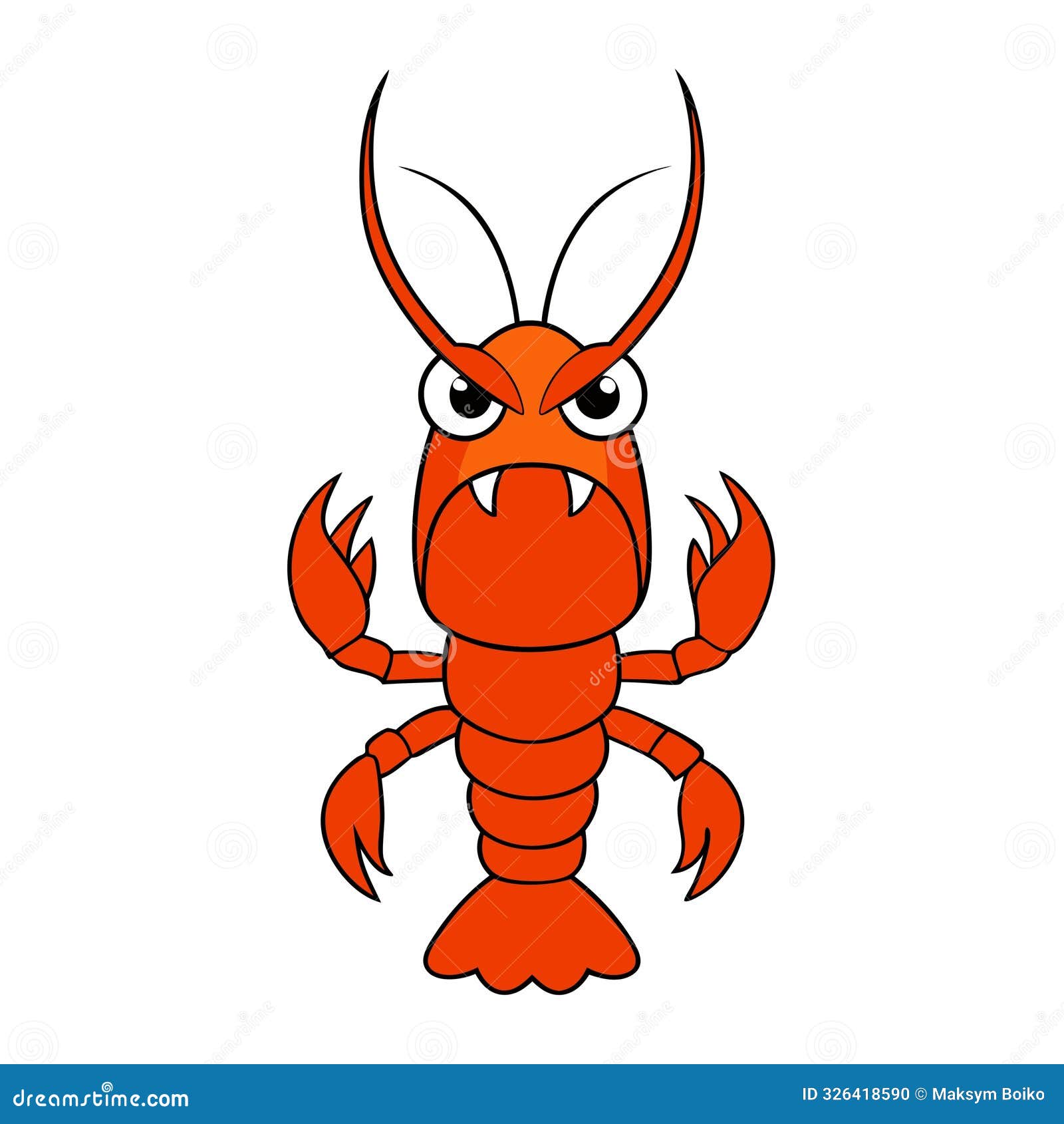 Crayfish Fish Angry Icon Vector Stock Vector - Illustration of algae ...