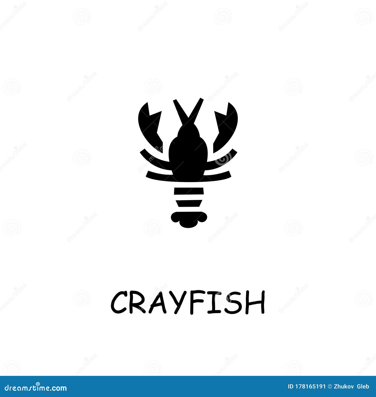 Crayfish flat vector icon stock illustration. Illustration of circle ...
