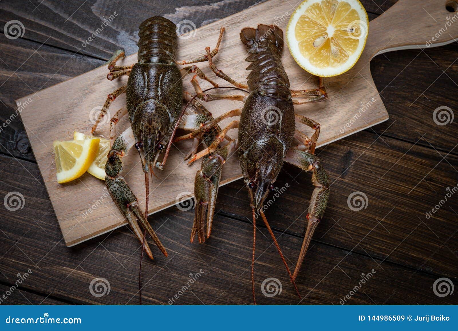 Crayfish. Fresh Crayfish on a Table in a Rustic Style, Close-up Stock ...