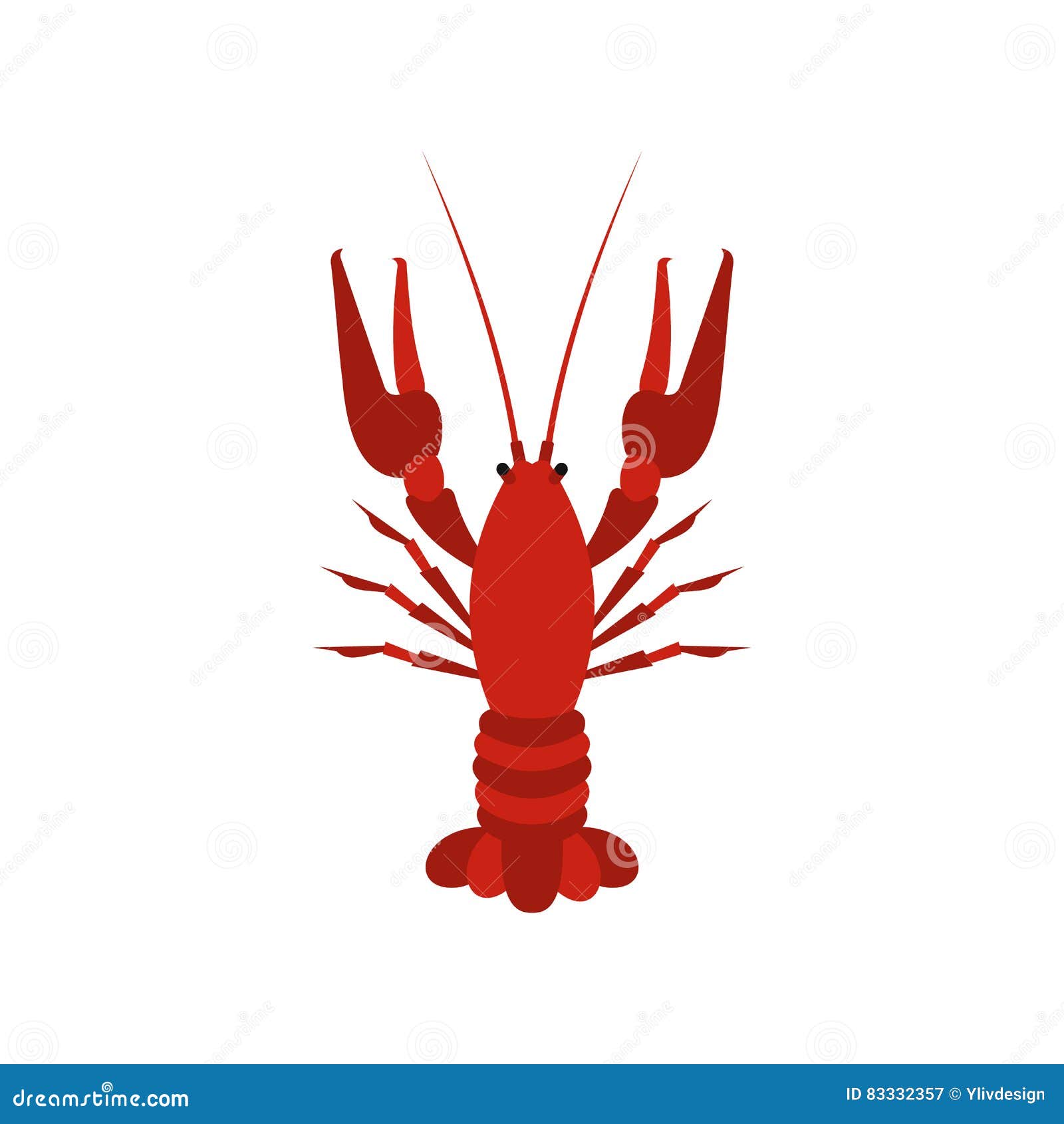 Crayfish Icon in Flat Style Stock Vector - Illustration of beer ...