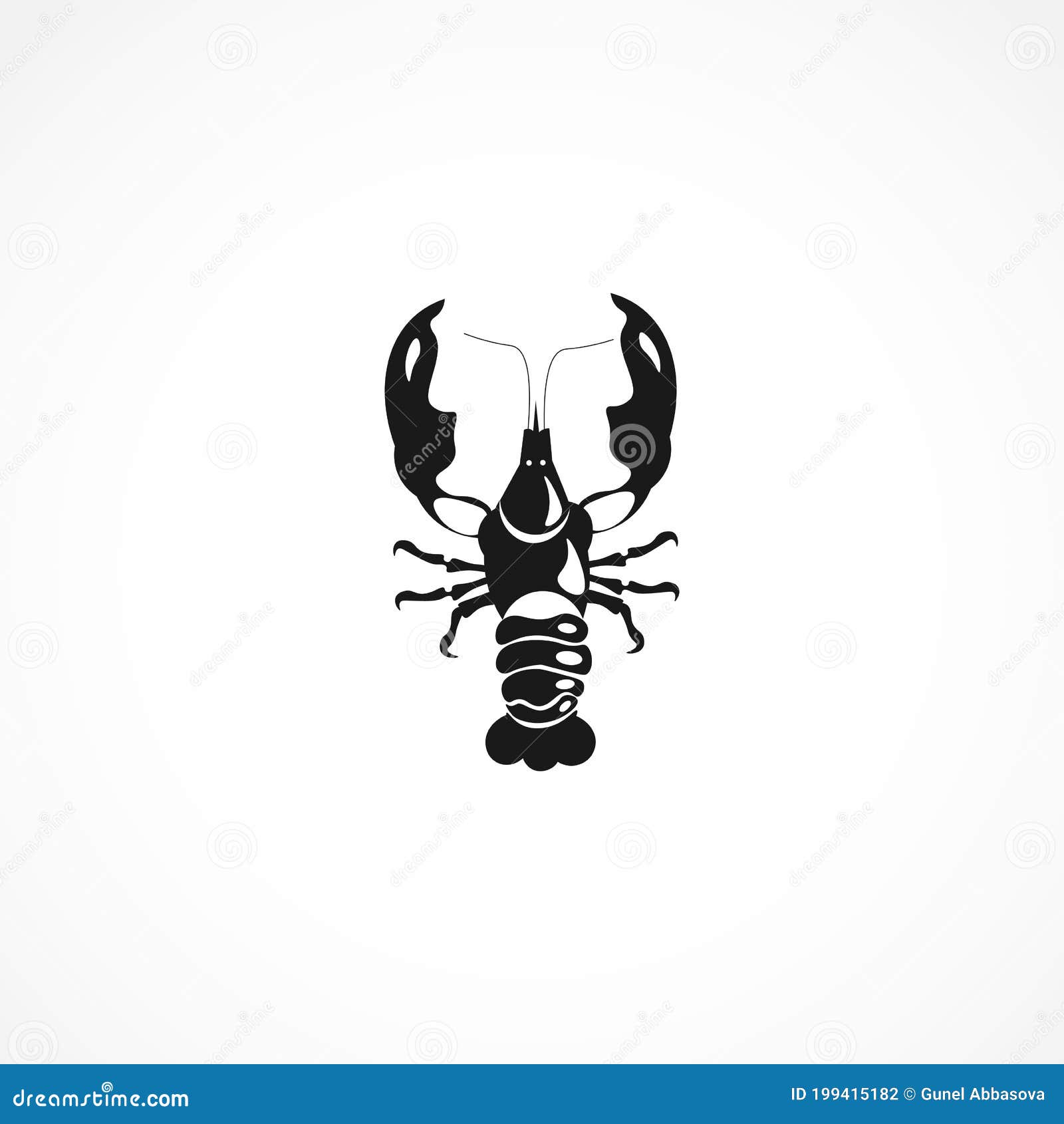 Crayfish Icon. Isolated on White Stock Vector - Illustration of ...