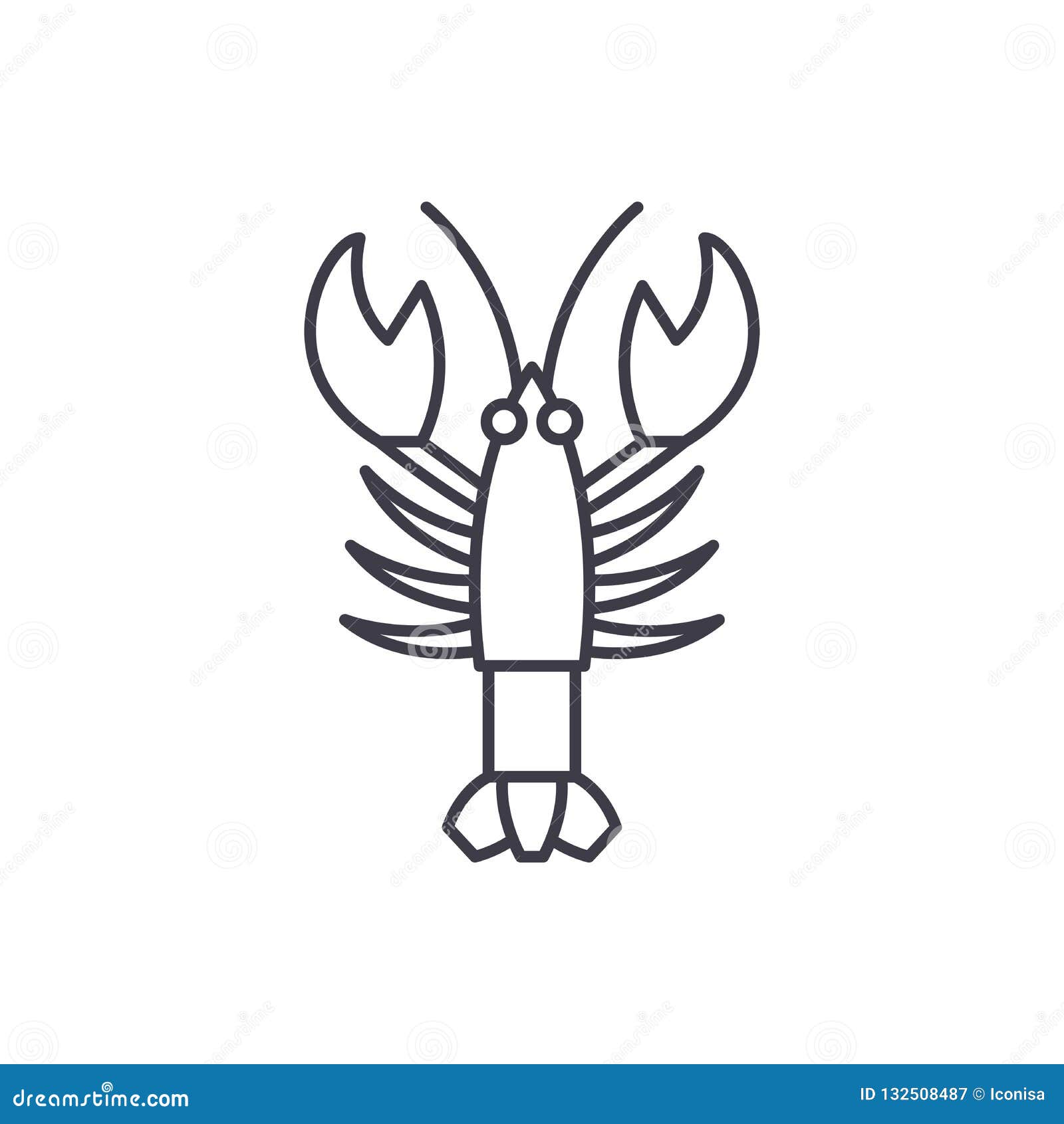 Crayfish Line Icon Concept. Crayfish Vector Linear Illustration, Symbol ...