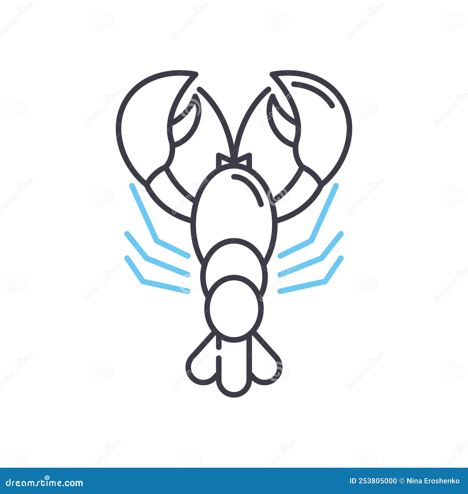Crayfish Line Icon. Crawfish Vector Illustration Isolated On White ...