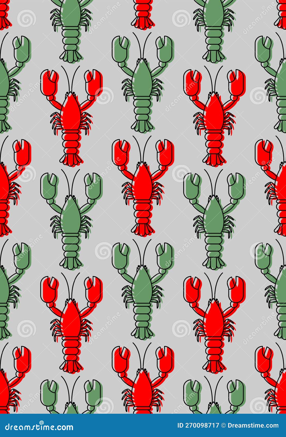 Crayfish Pattern Seamless. Sea Animal with Claws Background Stock ...