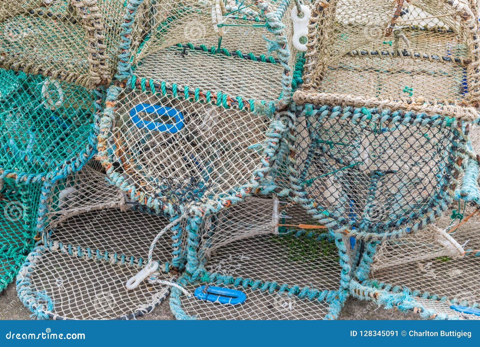 Crayfish pots Scotland stock image. Image of equipment - 128345091