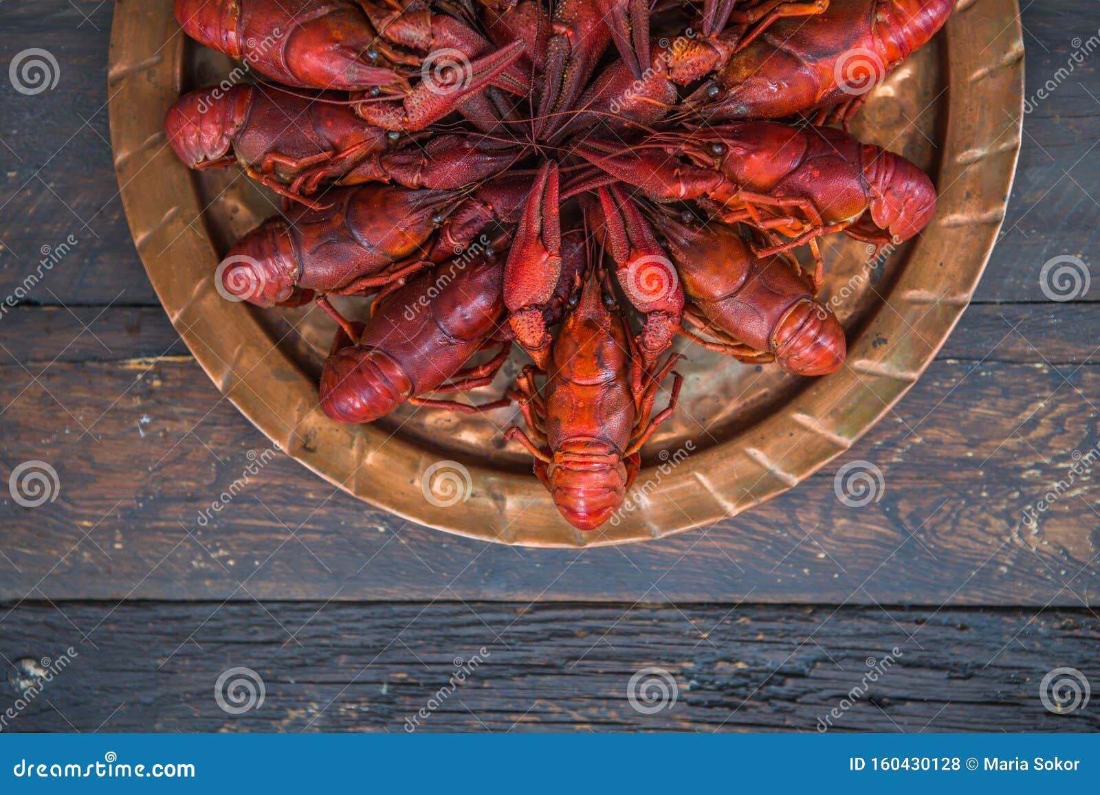 Crayfish. Red Boiled Crawfishes on Table in Rustic Style, Closeup ...
