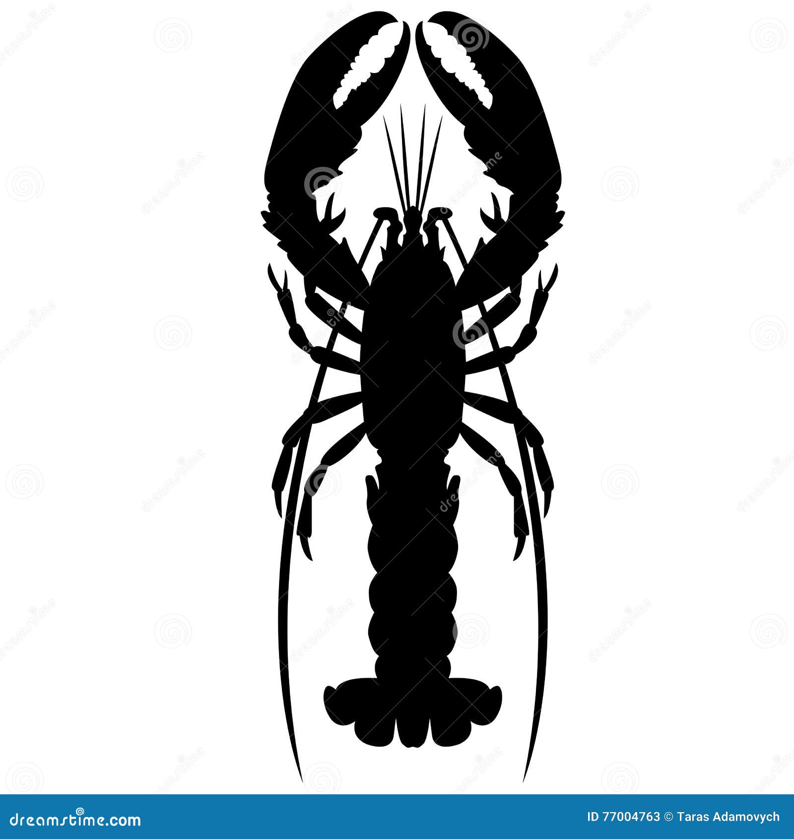 Crayfish Vector Illustration Black Silhouette Realistic Stock Vector ...