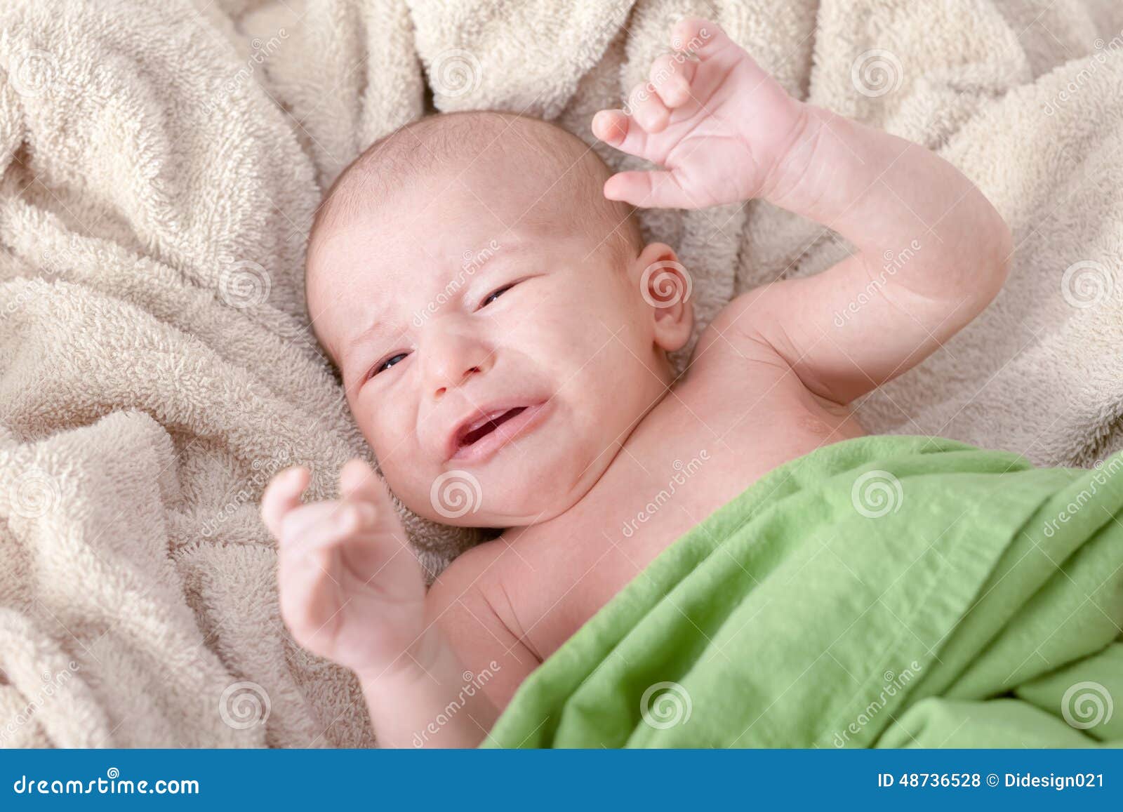 Craying newborn baby stock photo. Image of beautiful - 48736528