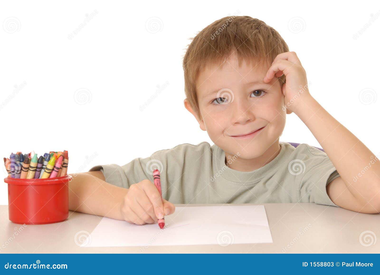 Crayon Boy 2 stock image. Image of nice, young, blond - 1558803