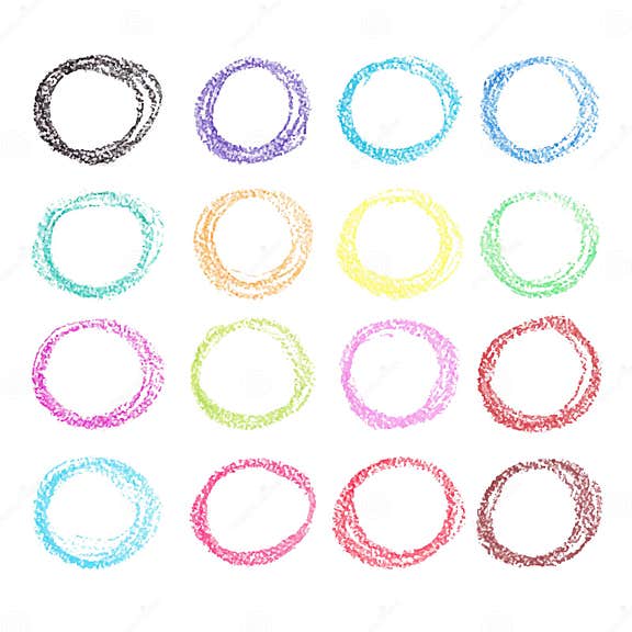 Crayon circle set. stock vector. Illustration of coloured - 52349272