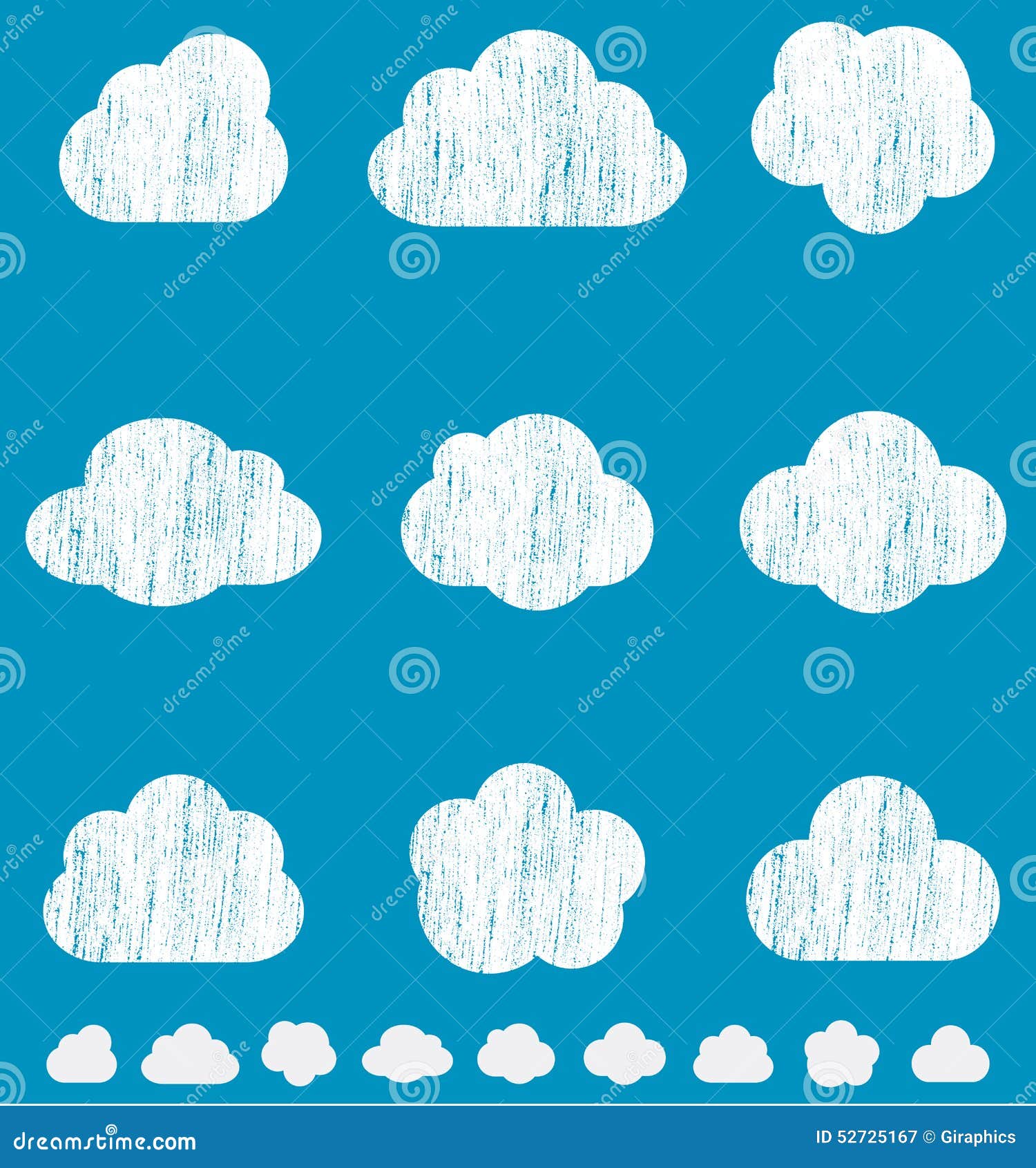 Crayon Clouds stock vector. Illustration of crayon, individually - 52725167