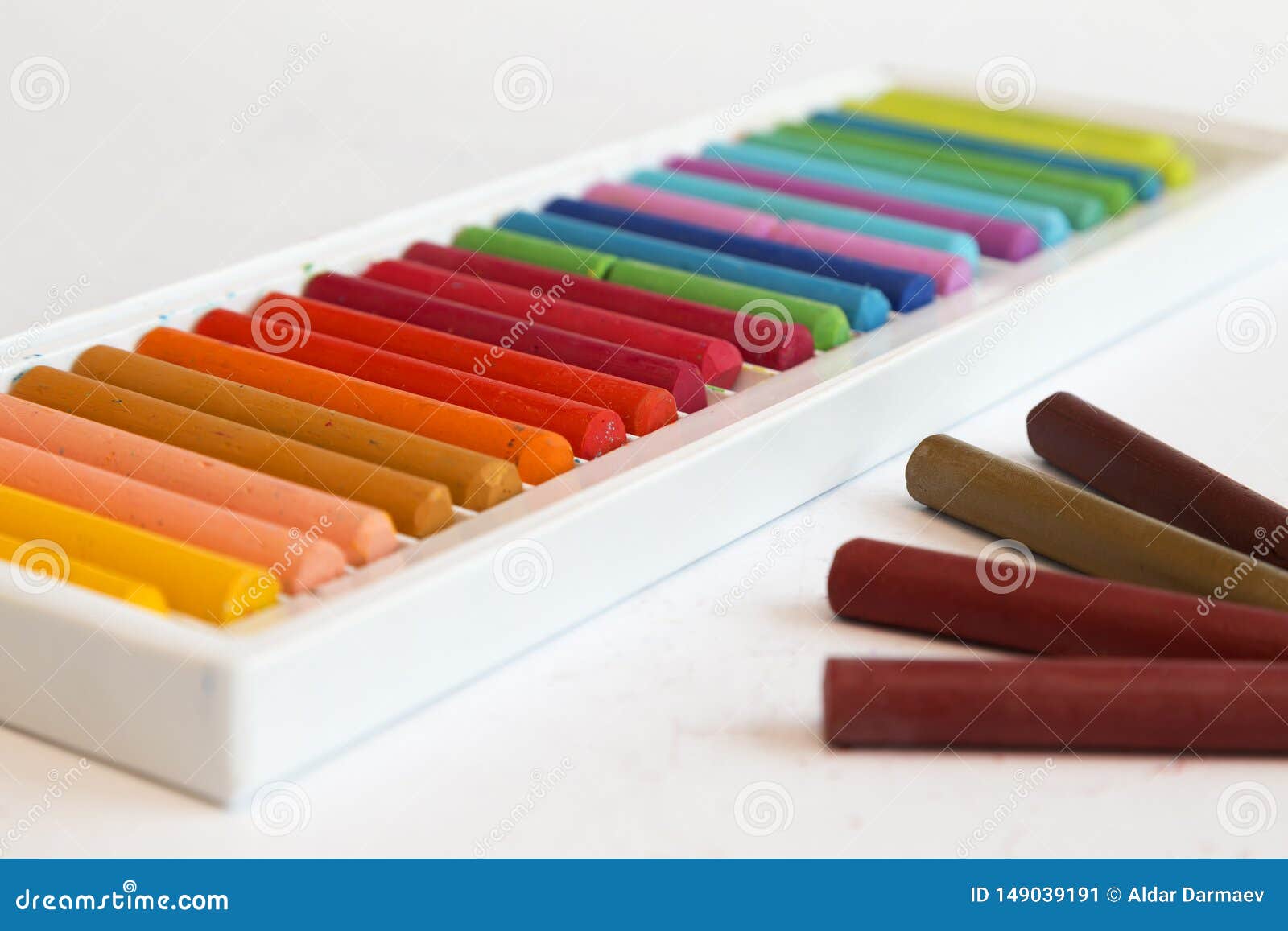 Crayon Pastels on White Background Stock Image - Image of hobby ...