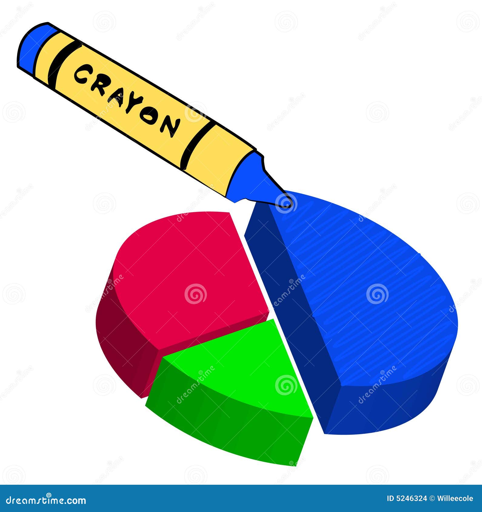 Crayon Coloring Circle Graph Stock Vector - Illustration of graph, data ...