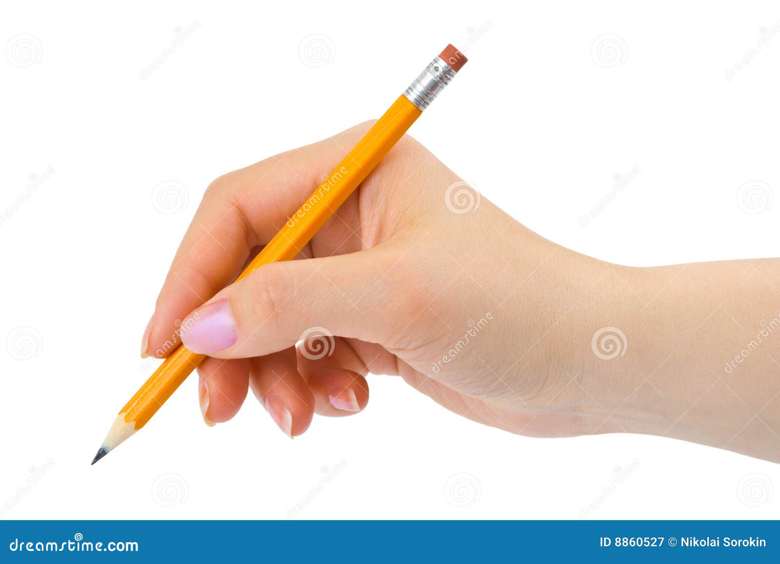 Crayon de main image stock. Image du fixation, doigt, message - 8860527