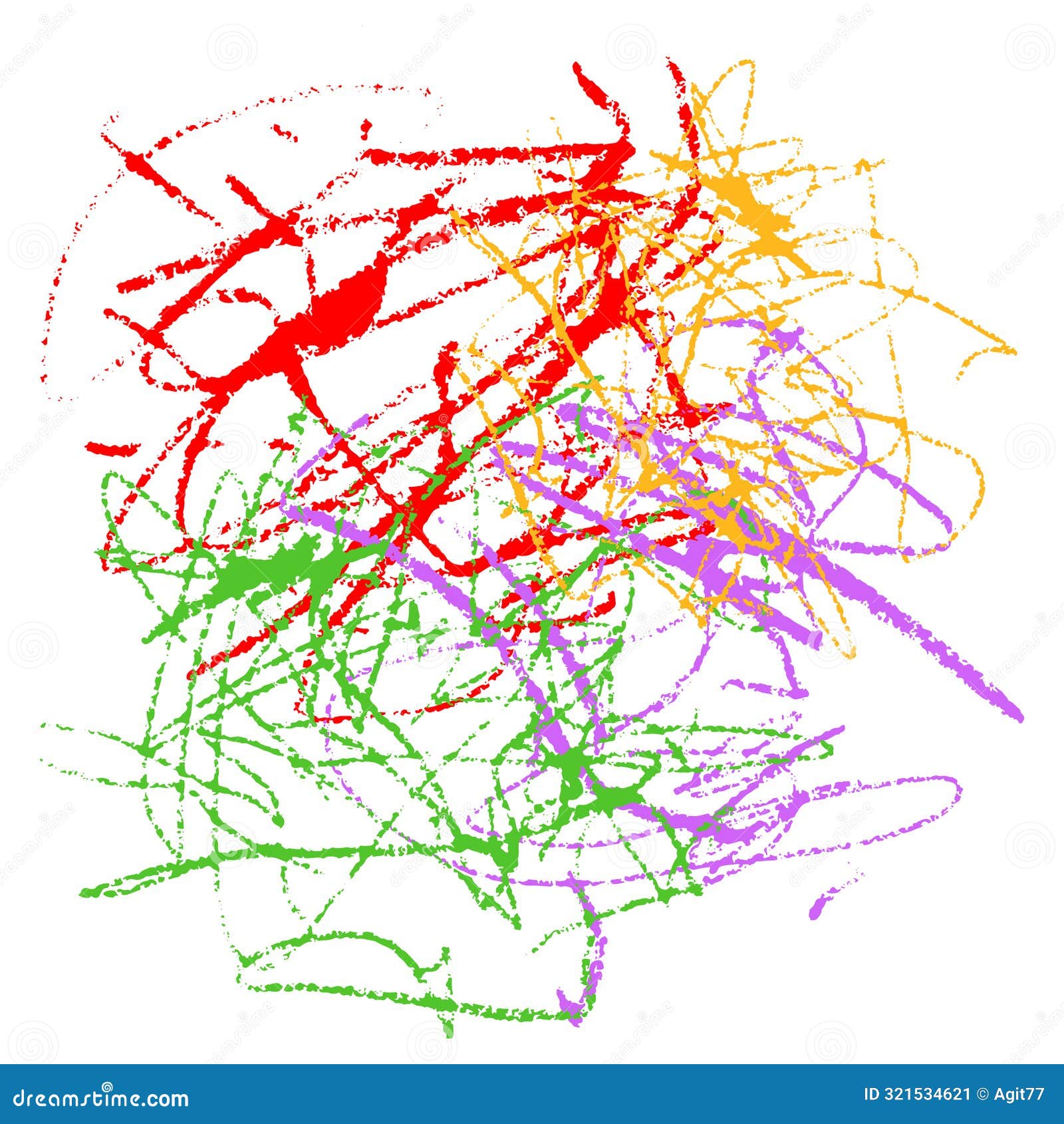 Crayon Doodle Abstract Kids Drawing Fun Colorful Illustration Art Stock ...