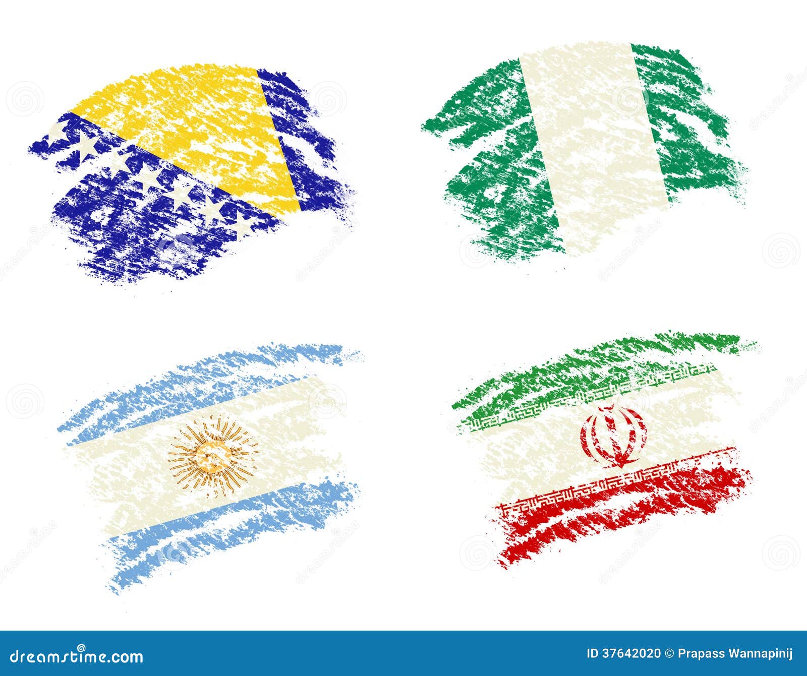 Crayon Draw of Group F Worldcup Soccer 2014 Countr Stock Illustration ...