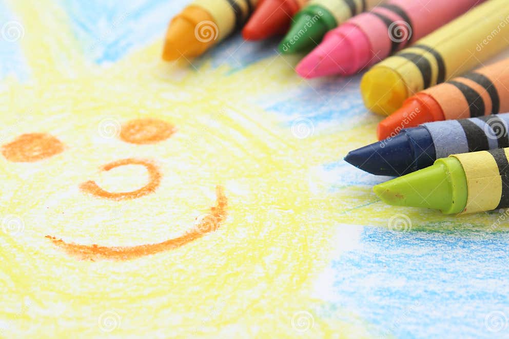 Crayon Drawing stock photo. Image of crafts, school, closeup - 15760852