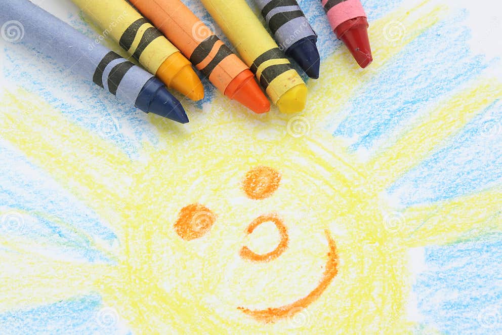 Crayon Drawing stock photo. Image of creativity, learning - 15760886