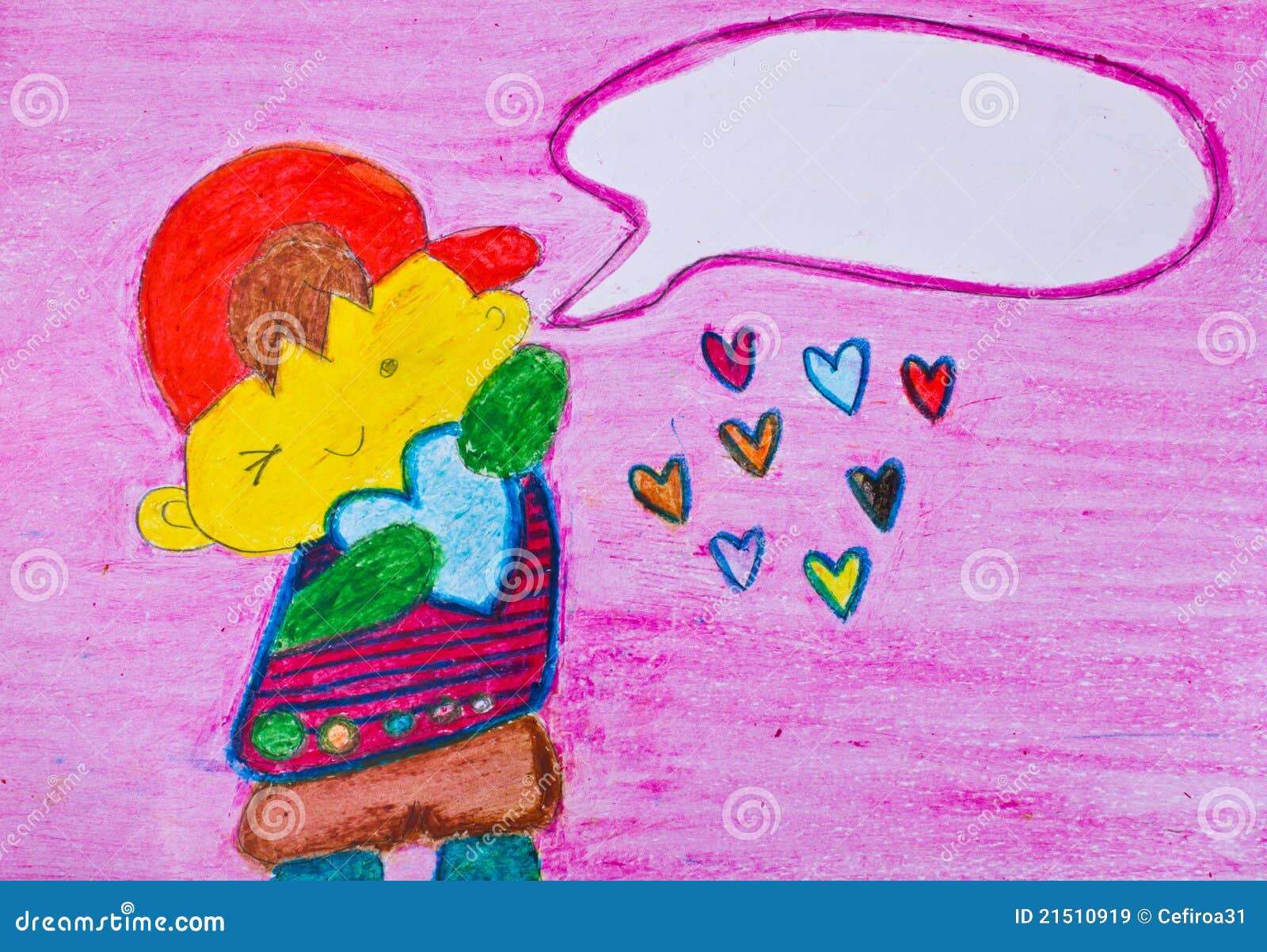 Crayon drawing of a boy stock image. Image of hand, writing - 21510919