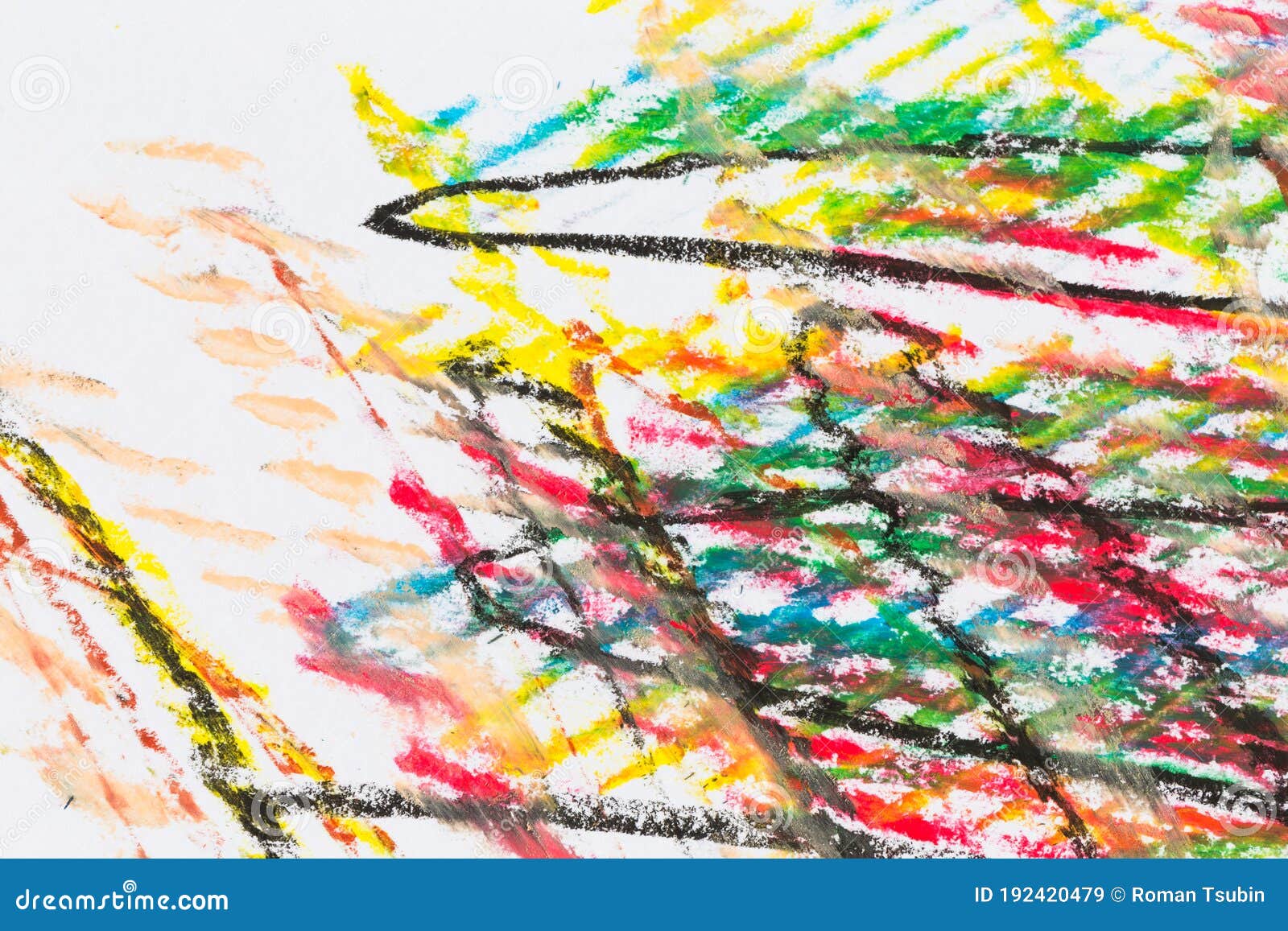 Crayon Drawing Texture of Different Colors - Abstract Background Stock ...