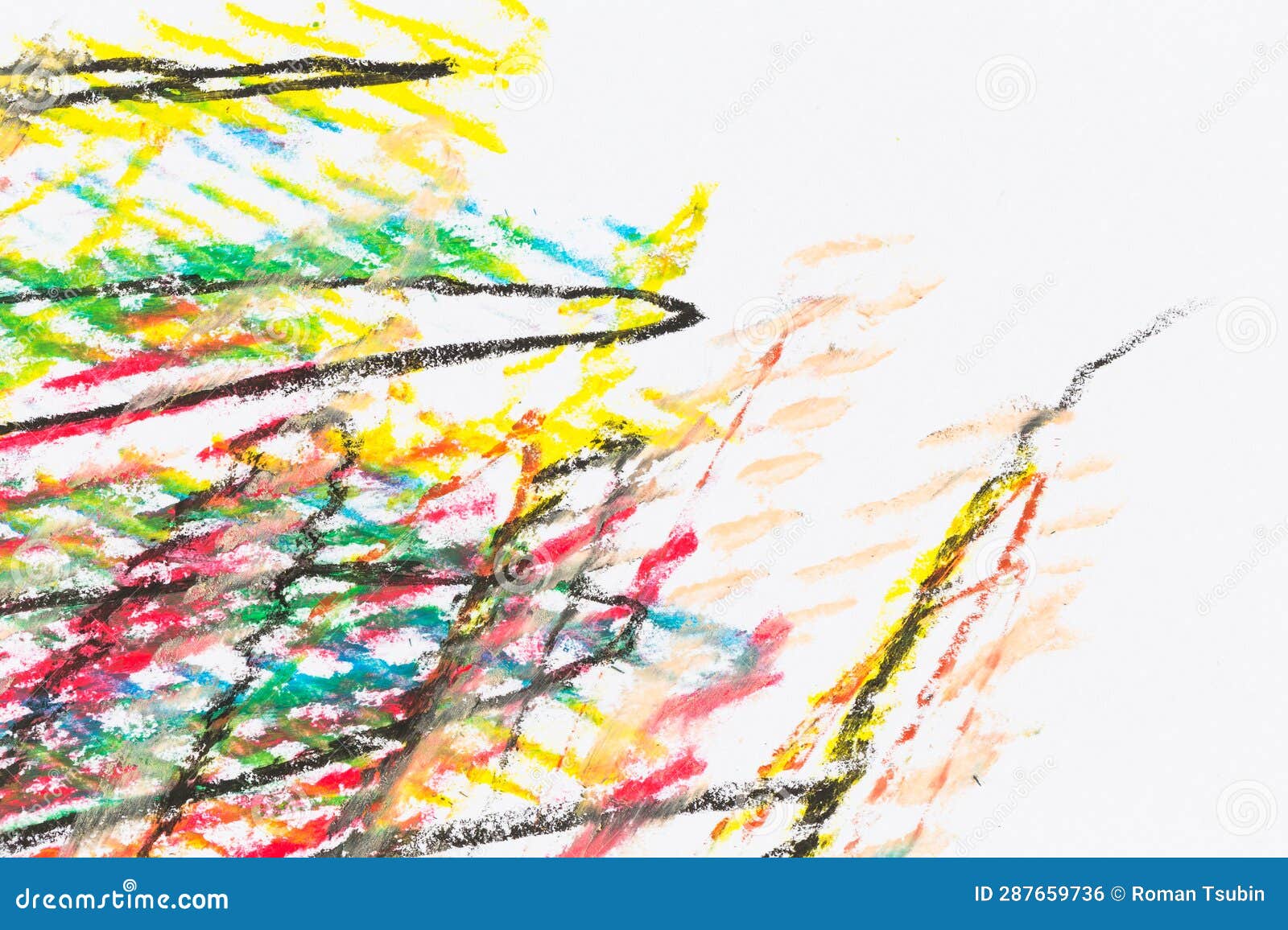 Crayon Drawing Texture of Different Colors - Abstract Background Stock ...