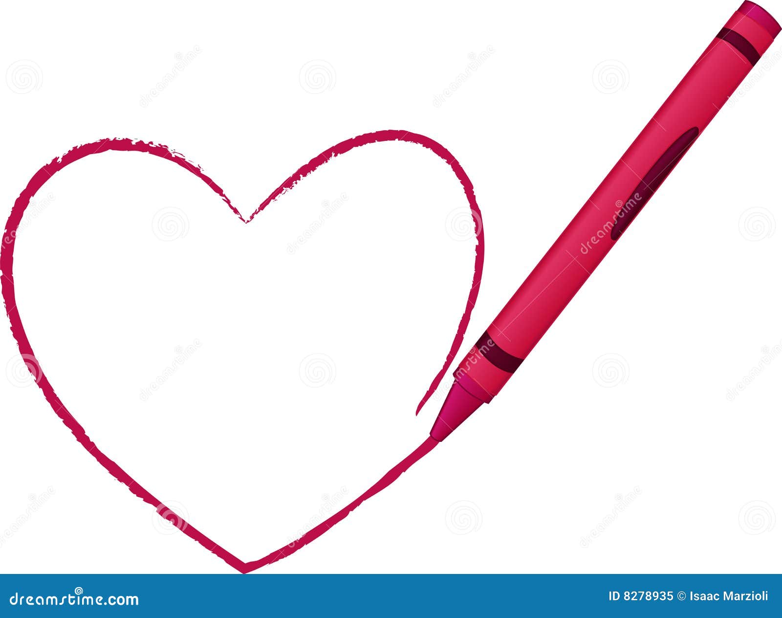 Crayon Drawn Heart - Vector Illustration Stock Vector - Illustration of ...
