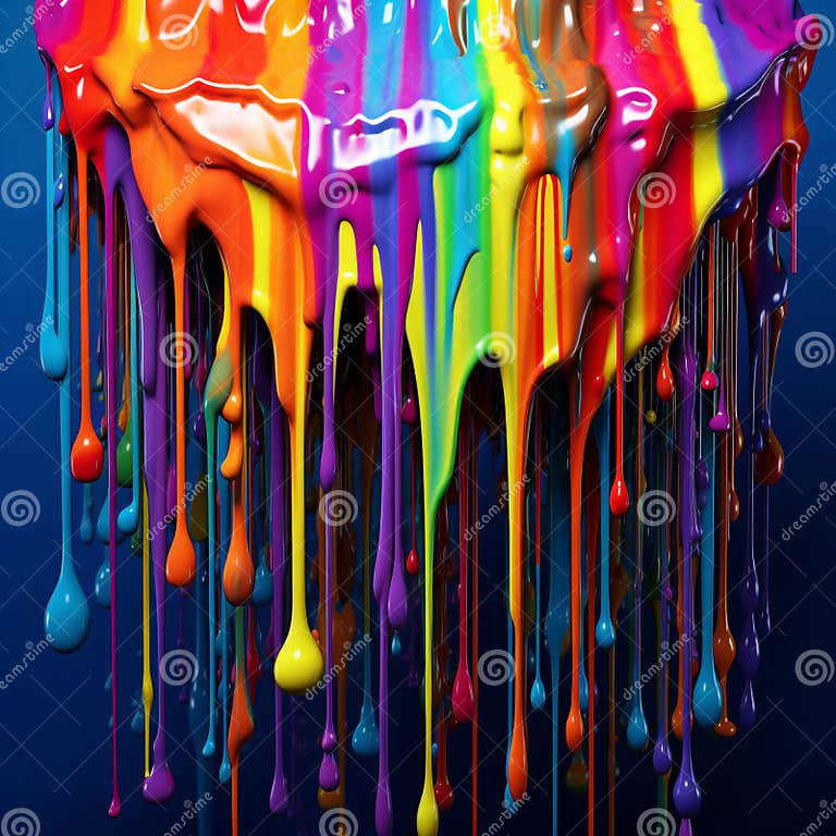 Crayon Dripping Melting on Blue Background Stock Illustration ...