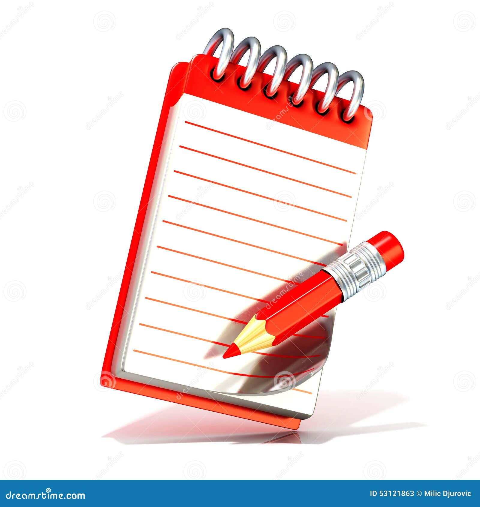Crayon Et Bloc-notes Rouges Illustration Stock - Illustration du ...