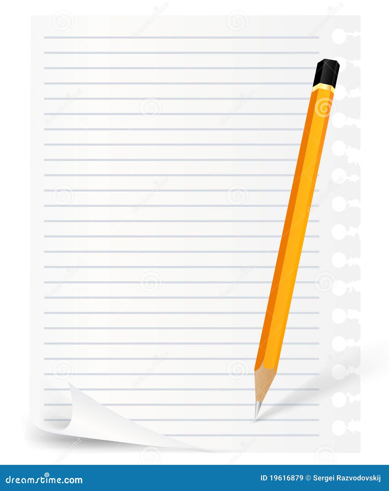 Crayon et feuille de note illustration de vecteur. Illustration du ...