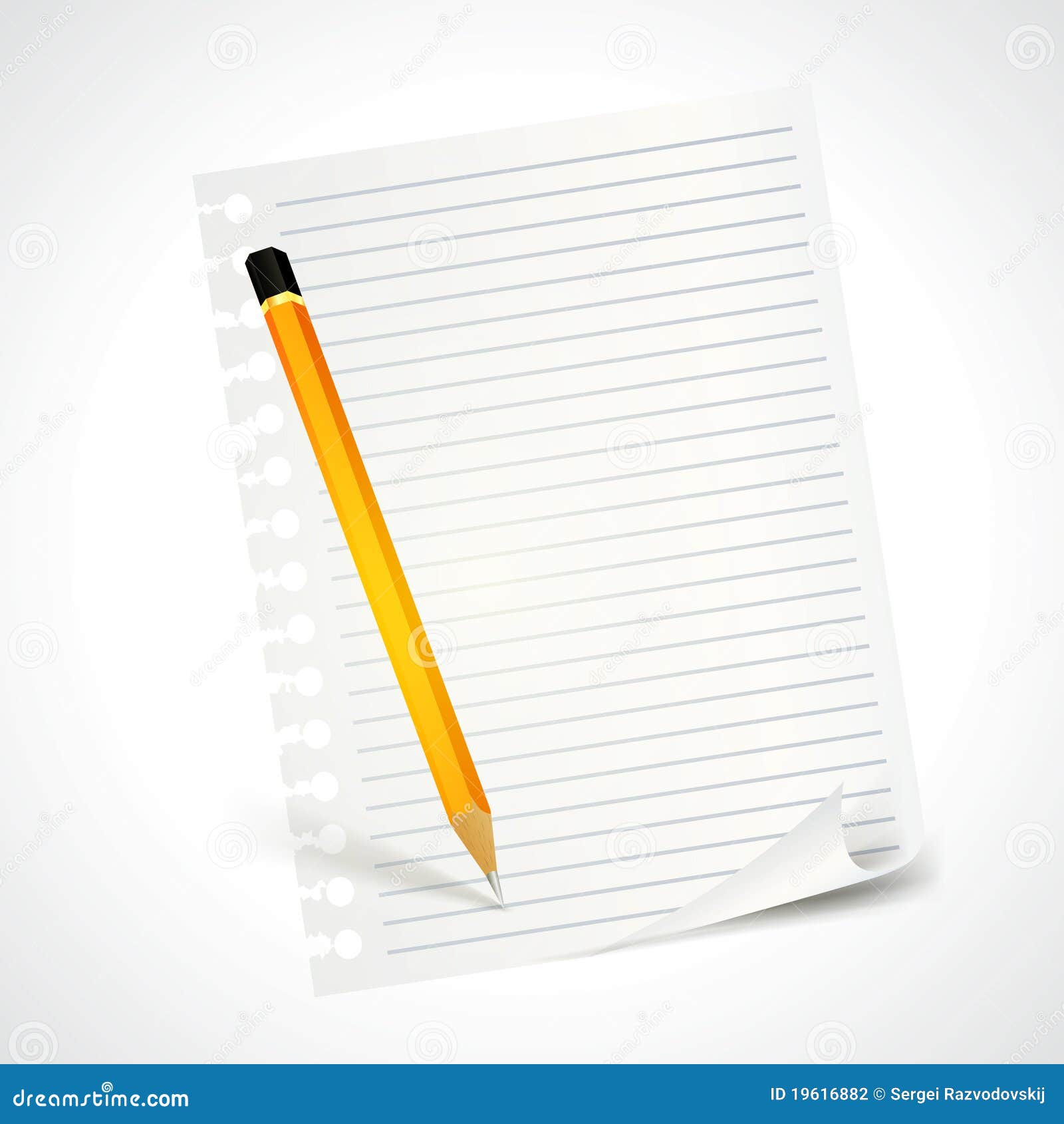 Crayon Et Feuille De Note Photographie stock - Image: 19616882