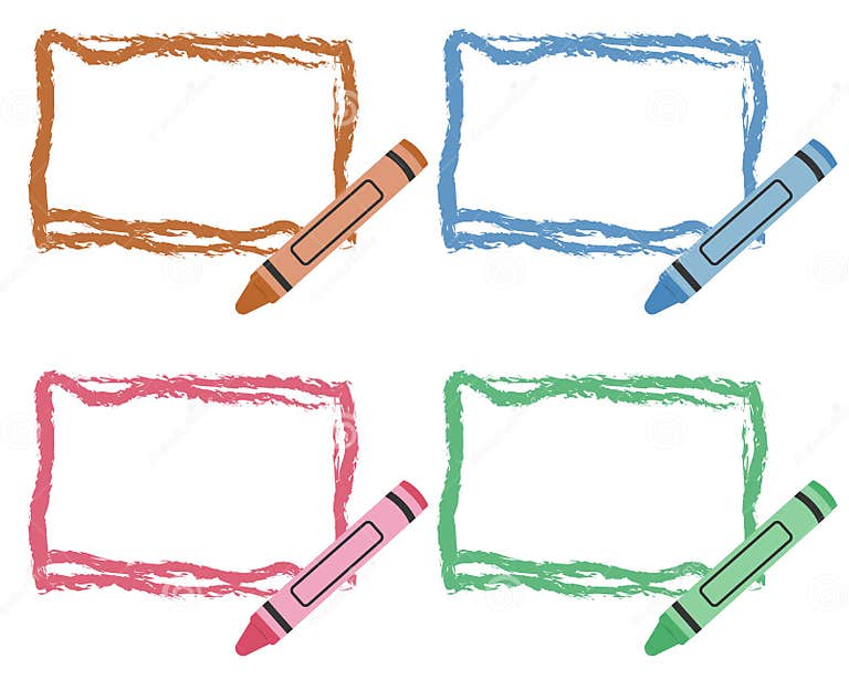 Crayon Frames stock vector. Illustration of colors, chalk - 138564544
