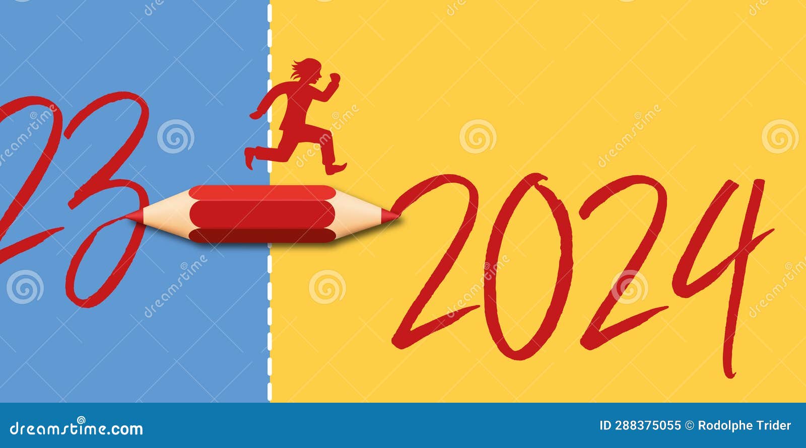 Concept of the Transition To 2024 for an Artistic Event. Stock Vector ...
