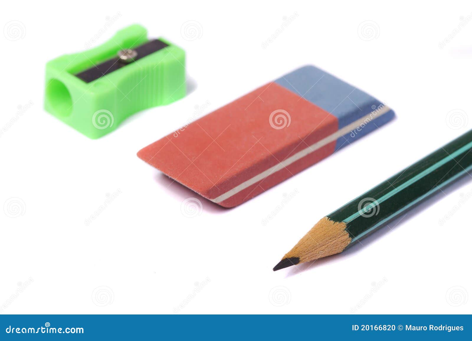 Crayon, Gomme à Effacer Et Taille-crayons Photo stock - Image: 20166820