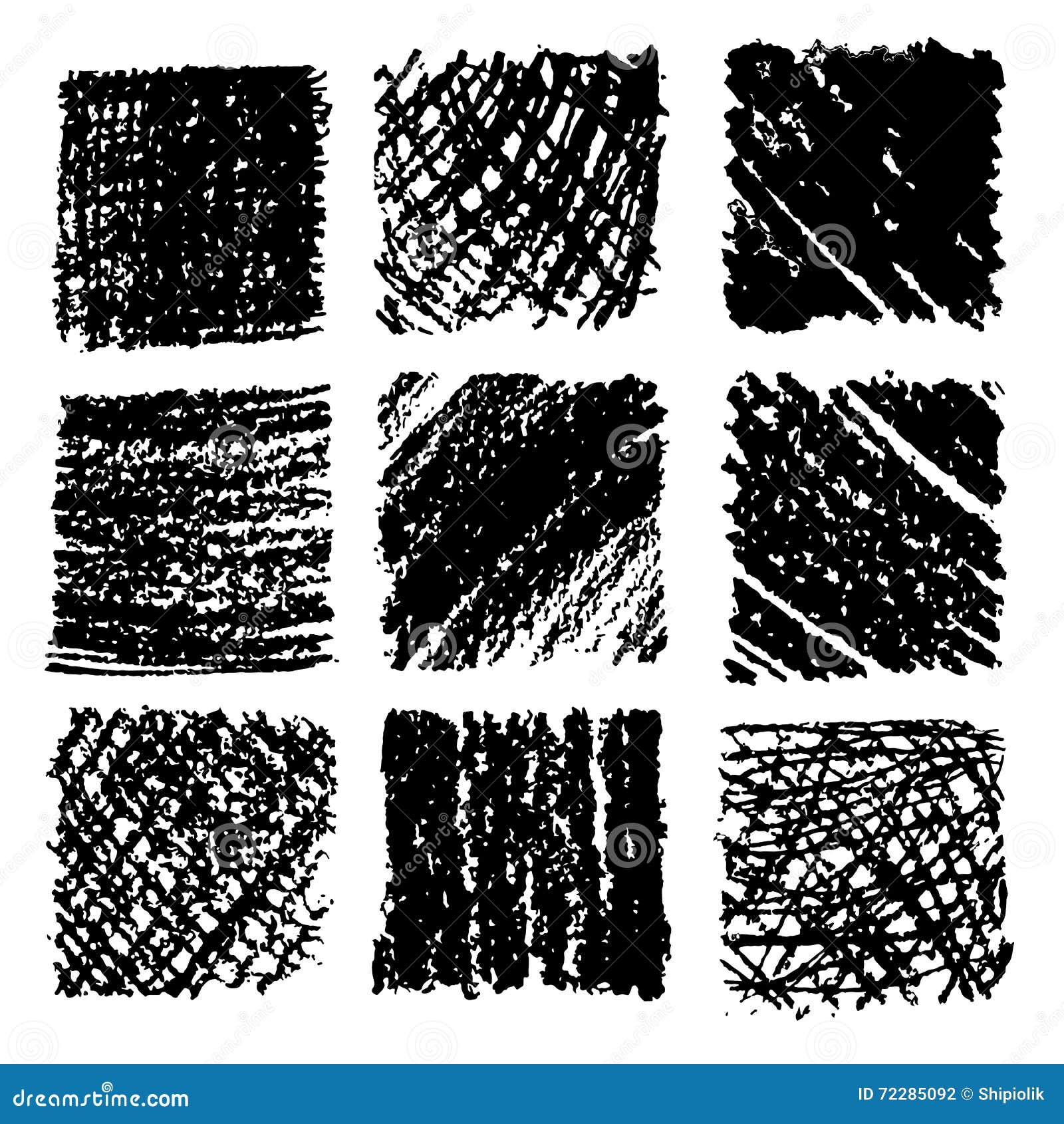 Crayon Hand Drawn Textures. Freehand Drawing Elements Stock Vector ...