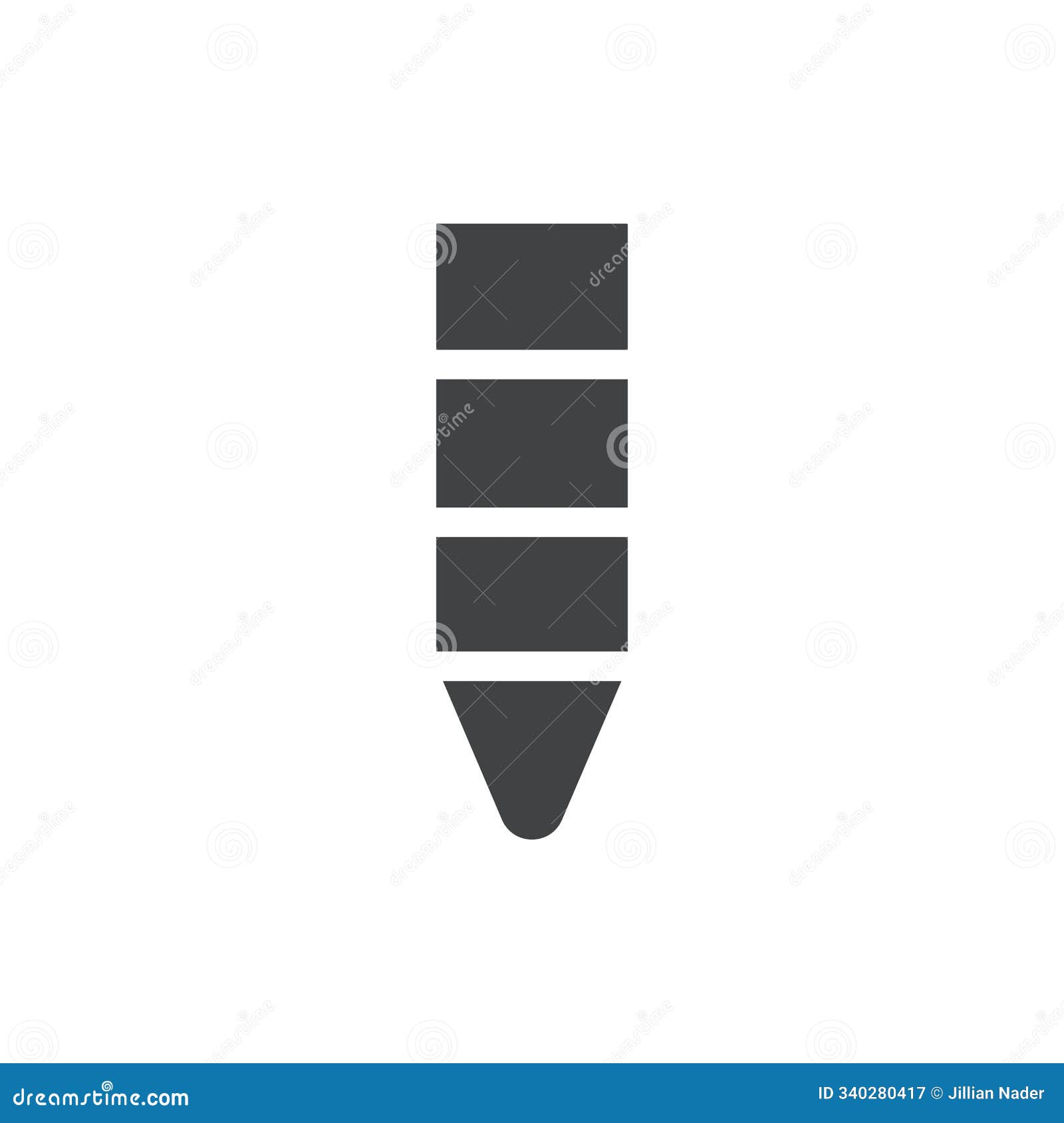 Crayon Icon Simple Vector Symbol Stock Vector - Illustration of drawing ...