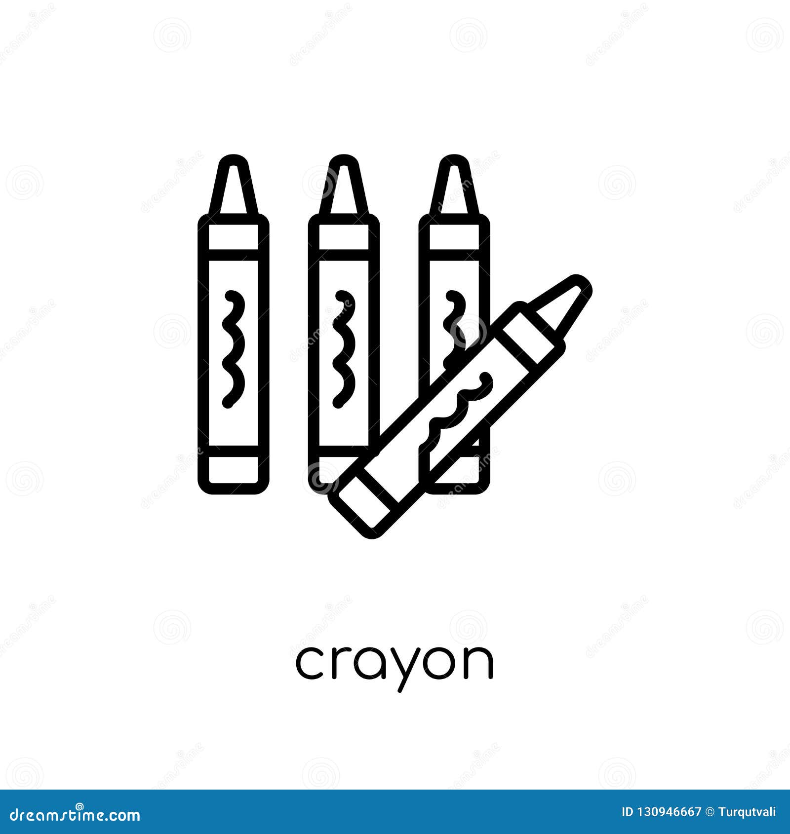 Linear Crayon Icon From Education Outline Collection. Thin Line Crayon ...