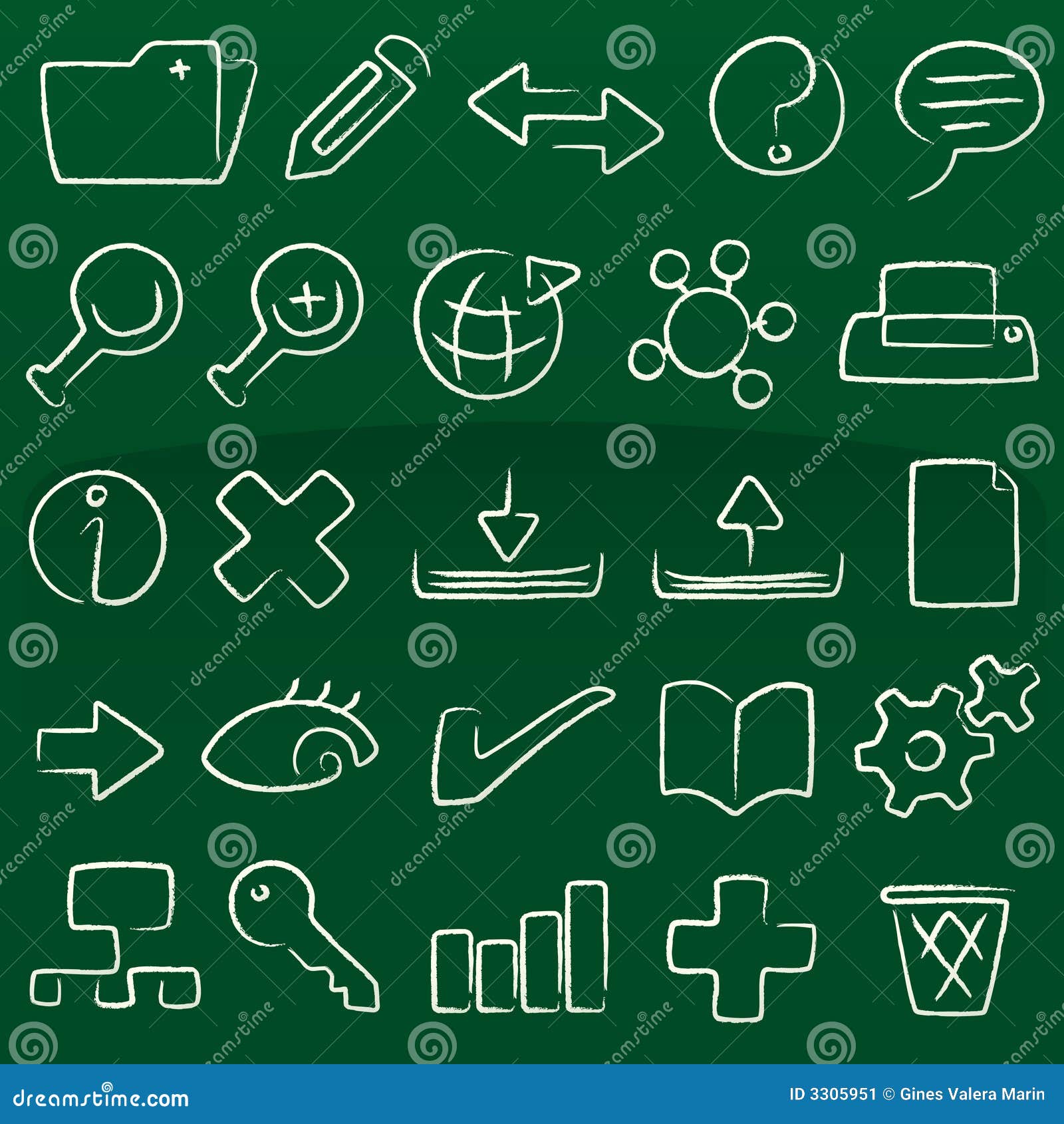 Crayon Icons Database (vector) Stock Vector - Illustration of graph ...