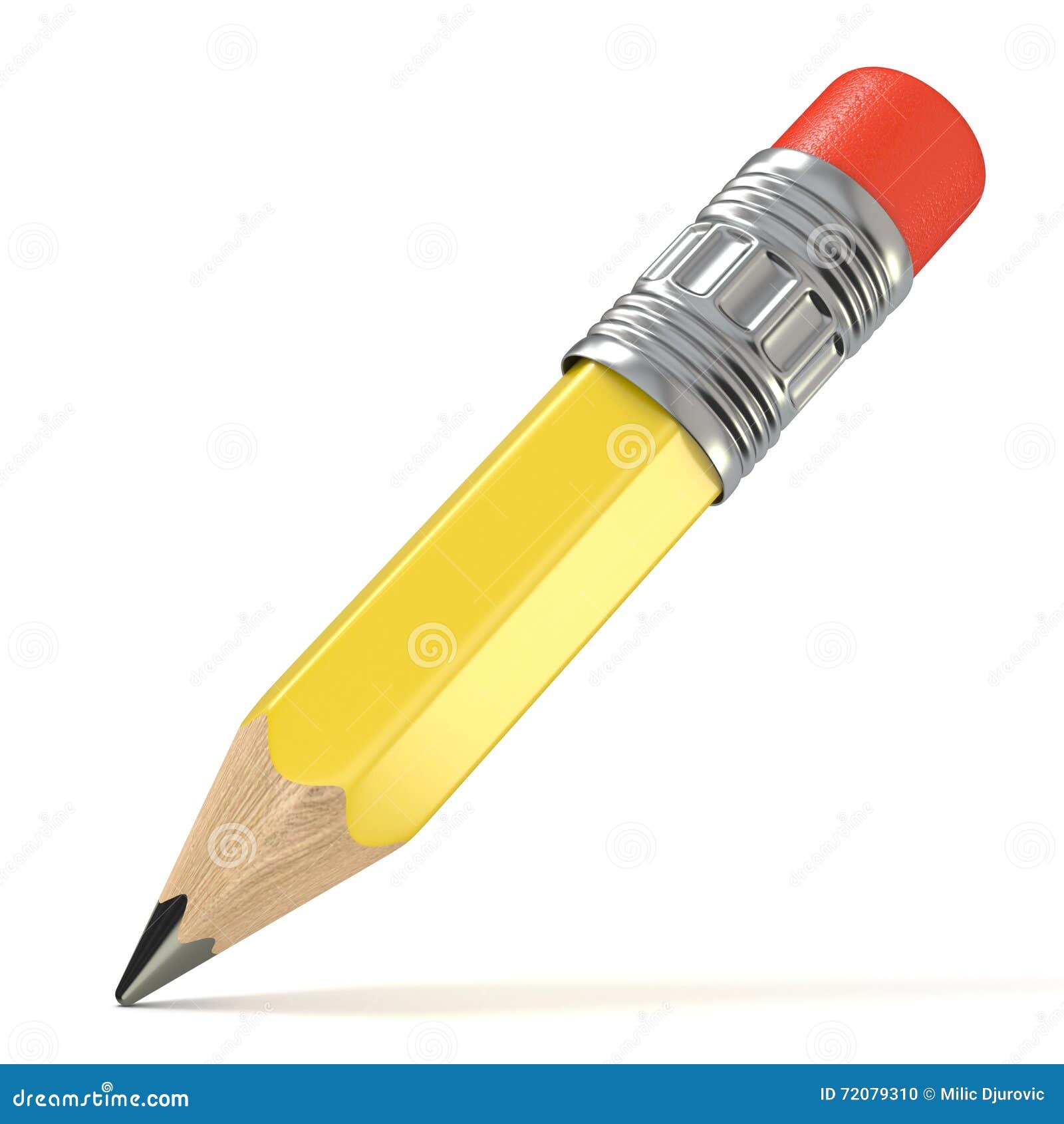 Crayon jaune 3d illustration stock. Illustration du neuf - 72079310