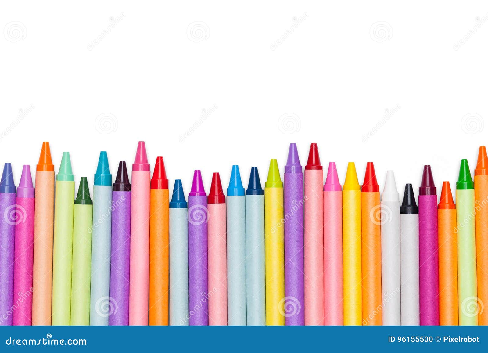 Crayon Line Up stock photo. Image of colors, blank, craft - 96155500