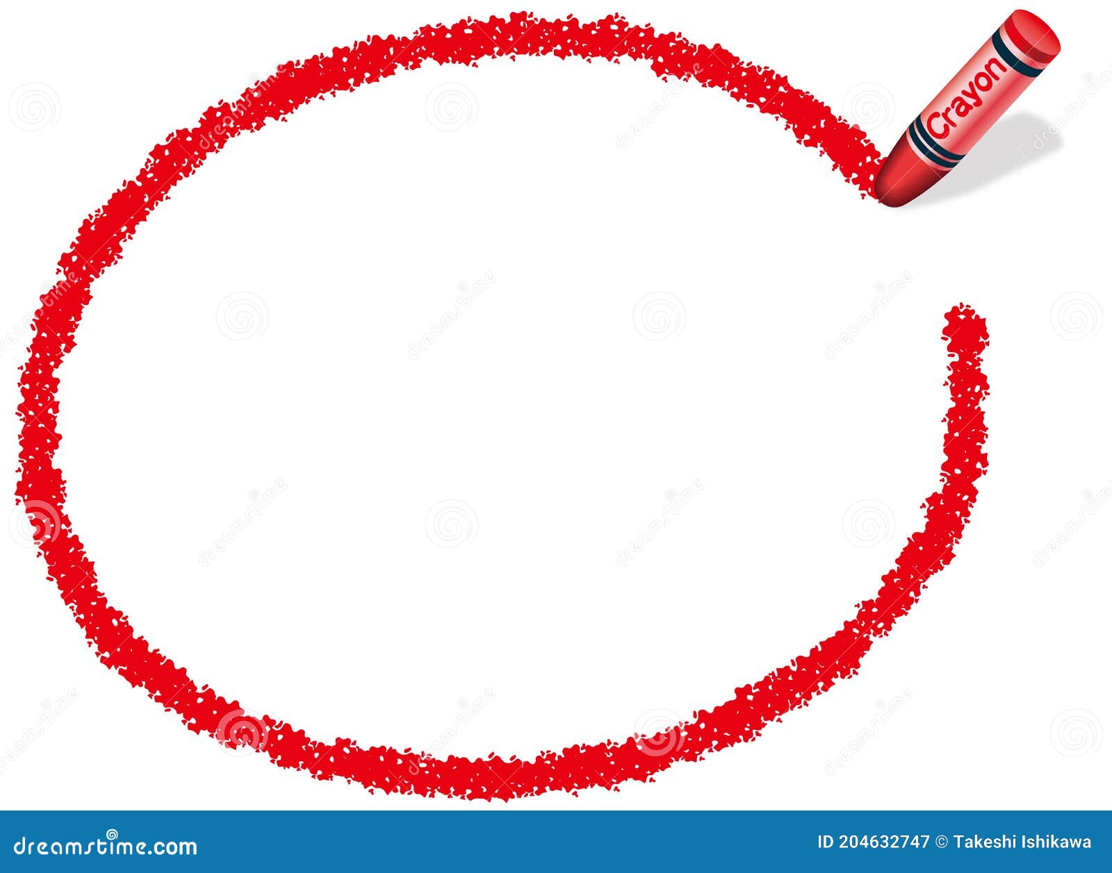 Red Vector Oval Crayon Frame Isolated On A White Background ...