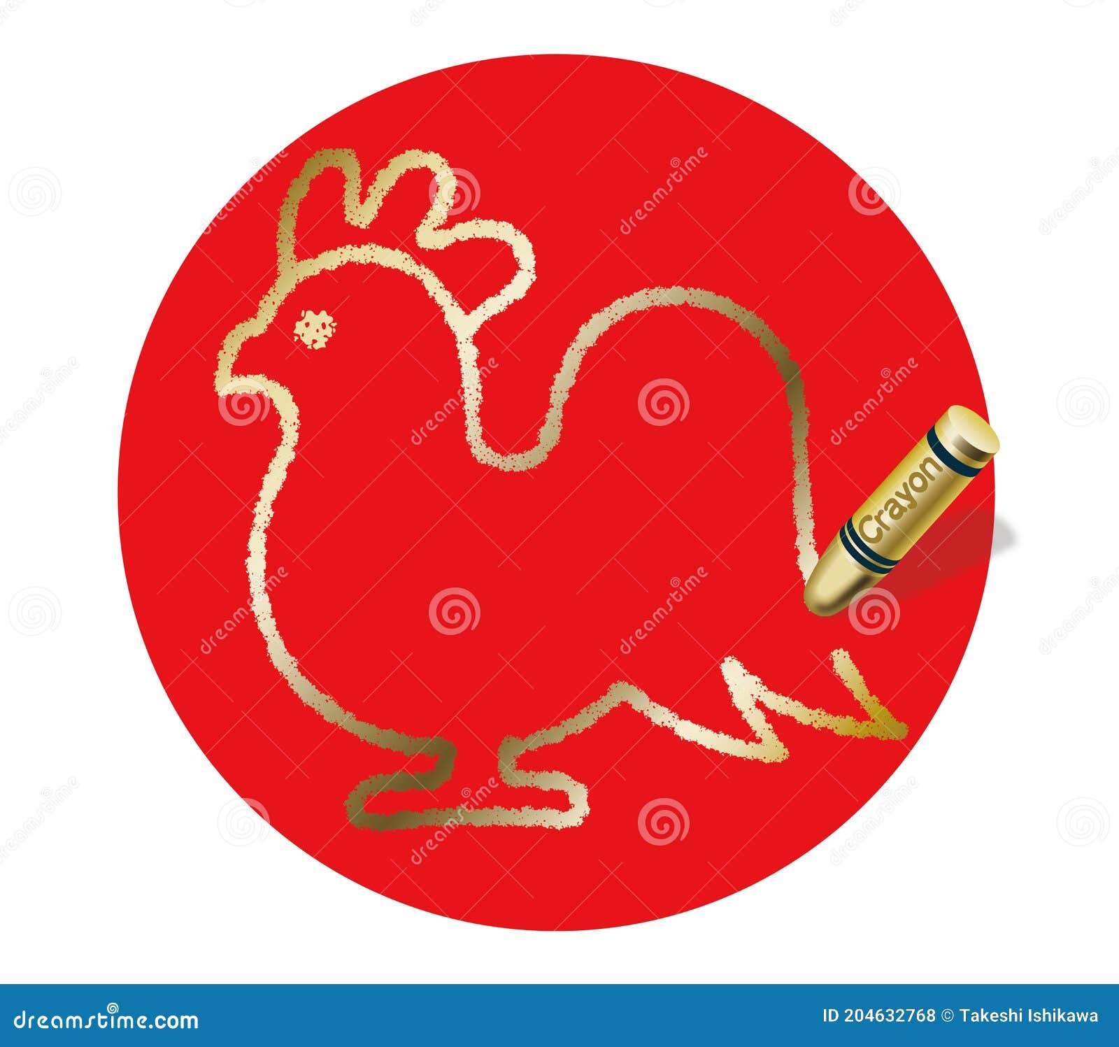 Year of the Rooster Zodiac Symbol Vector Crayon Drawing Isolated on a ...