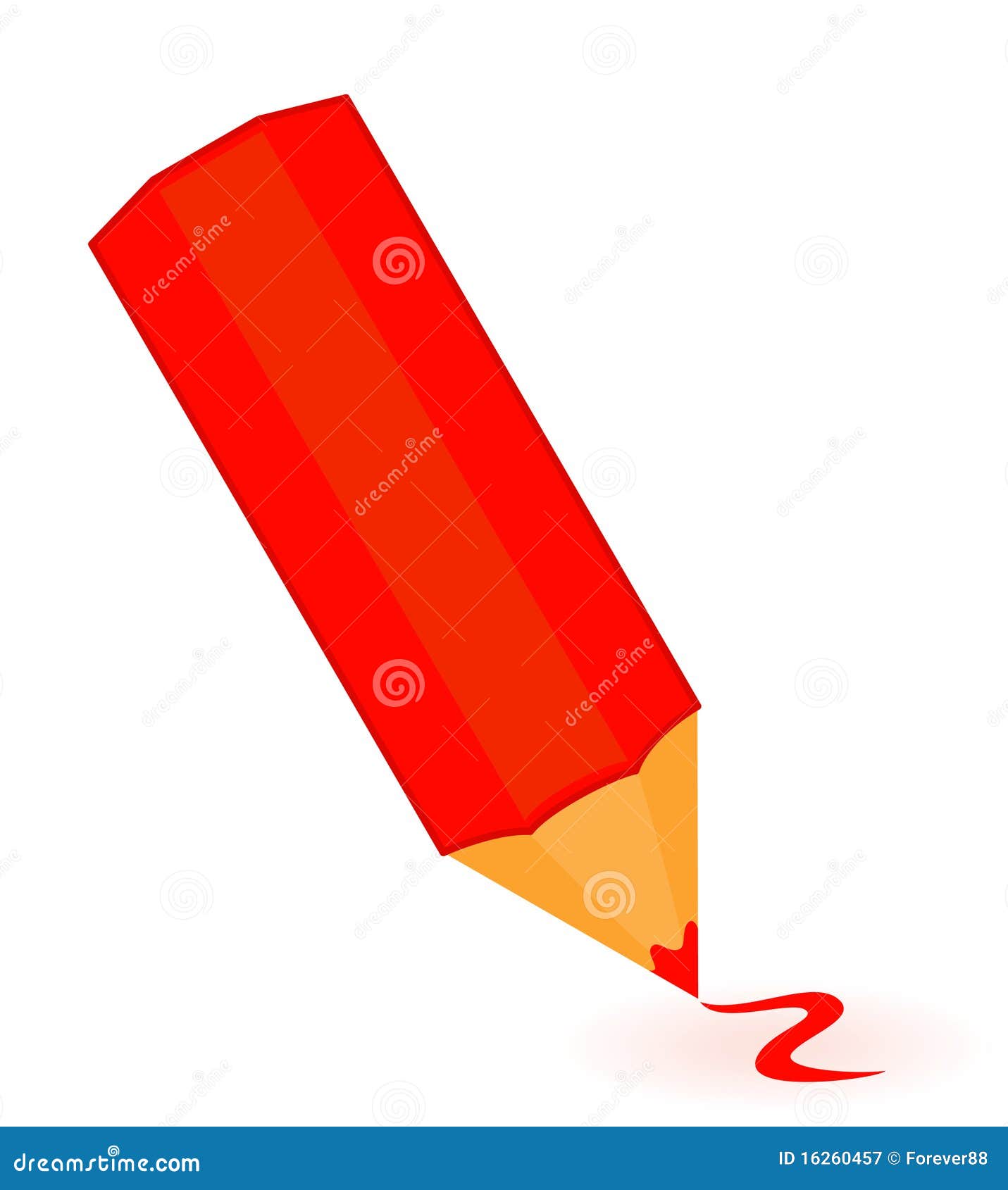 Crayon Rouge Sur Le Fond Blanc Illustration de Vecteur - Illustration ...