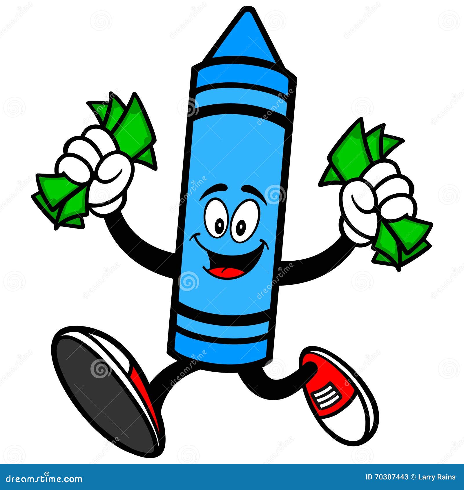Crayon Running Cartoon Vector | CartoonDealer.com #70307749