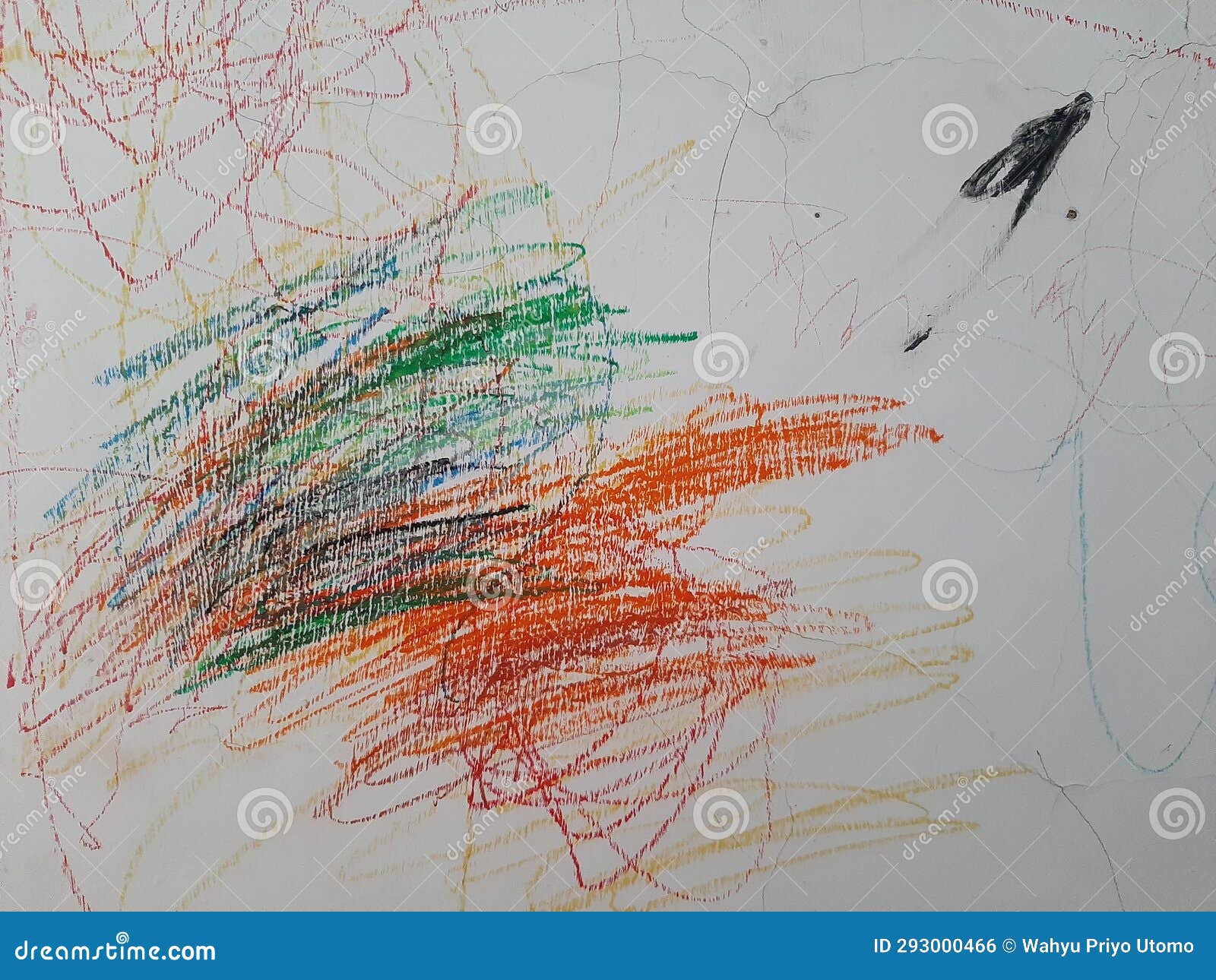 Crayon Scribbles of Various Colors on the Walls Stock Photo - Image of ...