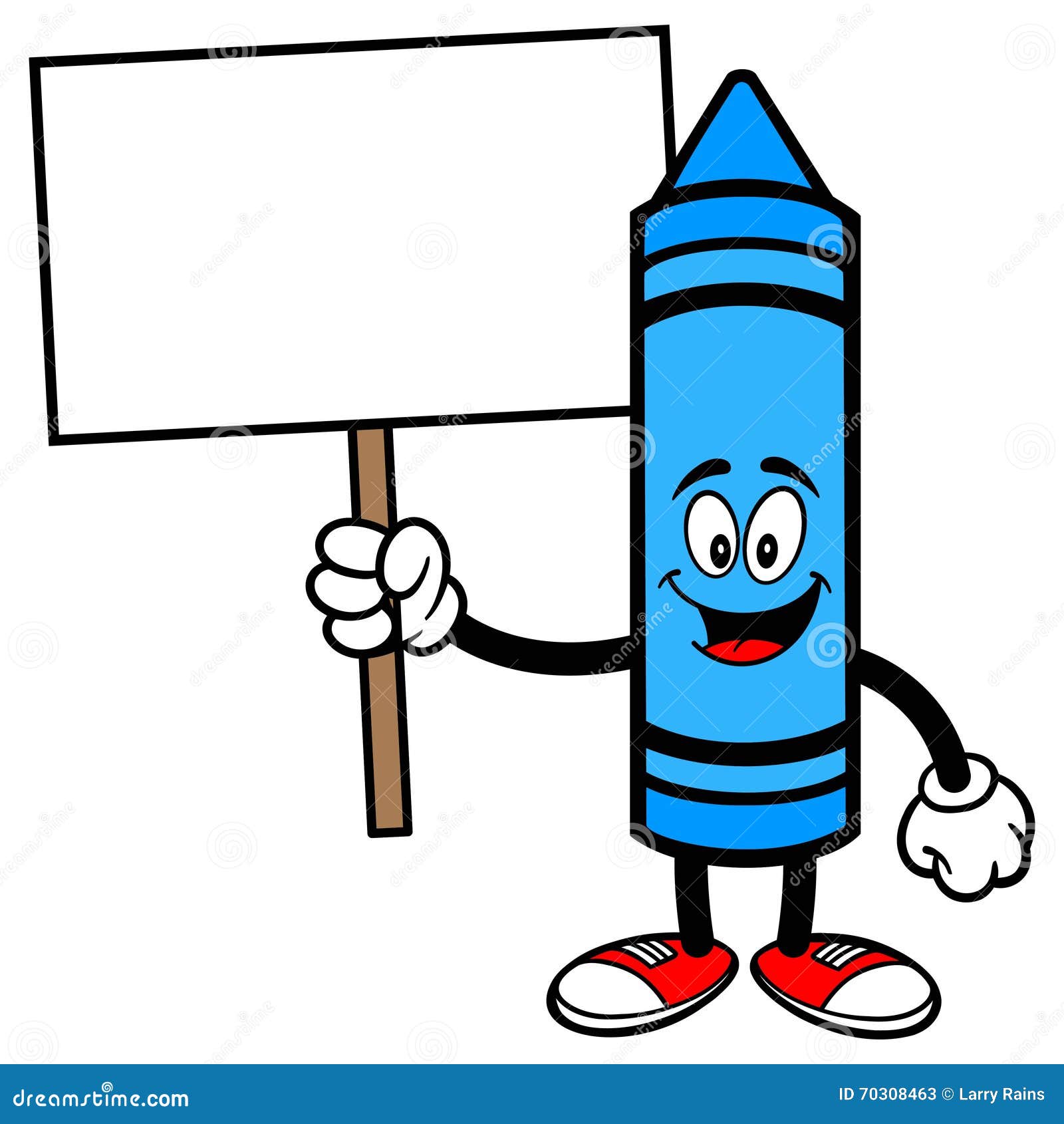 Crayon with a Sign stock vector. Illustration of crayons - 70308463