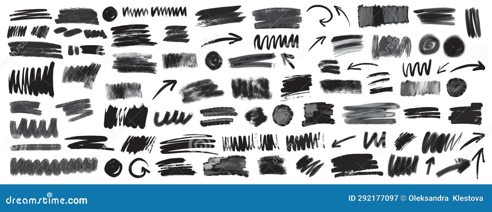 Crayon Underline Texture Set, Vector Kids Doodle Line, Pencil Scribble ...