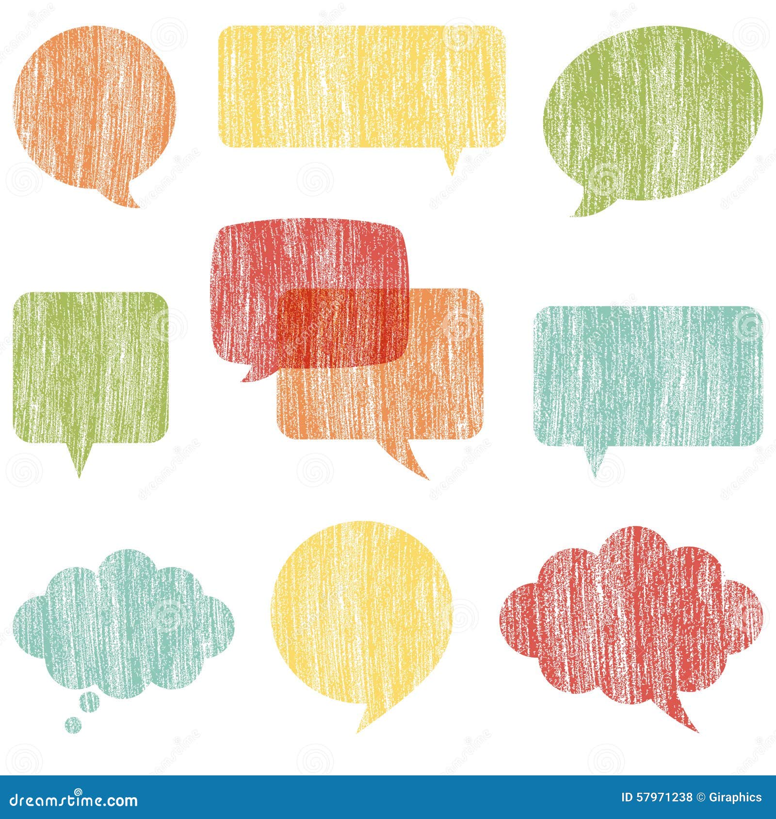 Crayon Word Bubbles Stock Vector - Image: 57971238