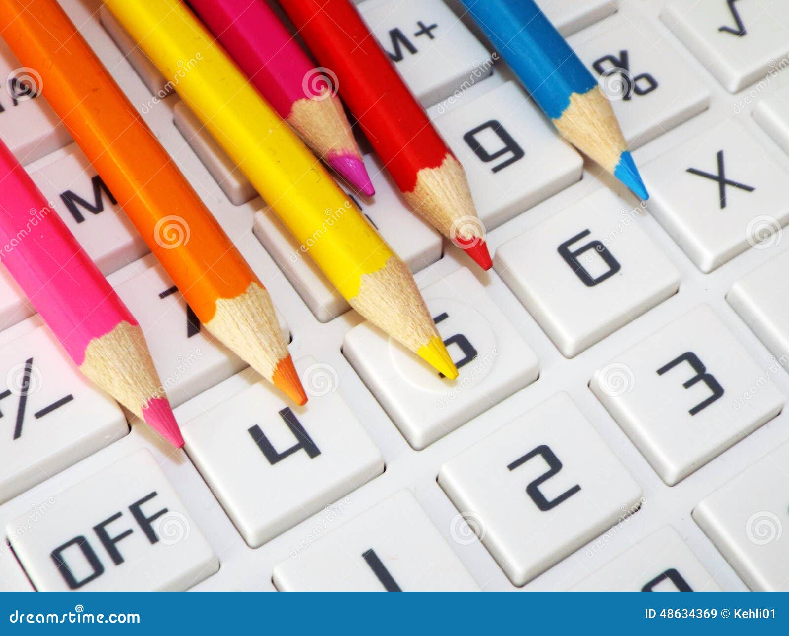 Crayons bring color stock image. Image of addition, calculator - 48634369