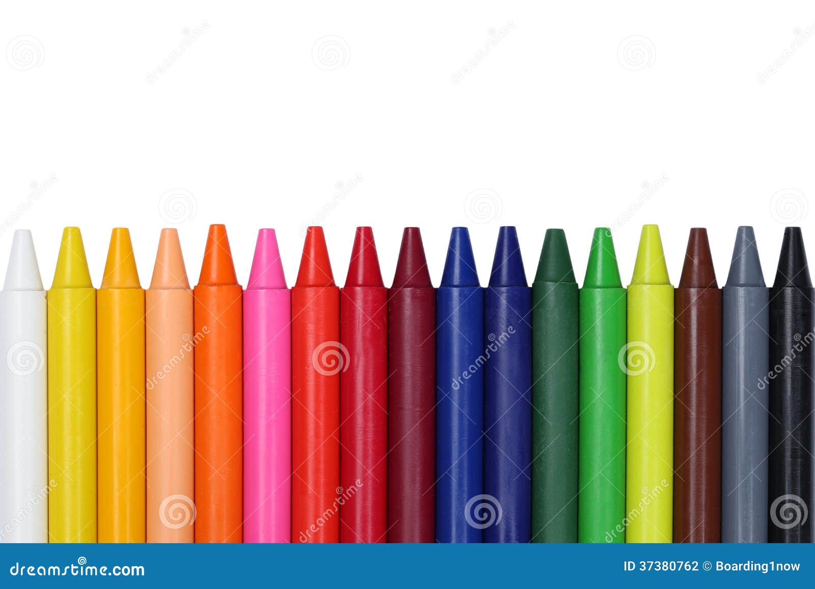 Crayons for Children in a Row with Copyspace Stock Photo - Image of ...