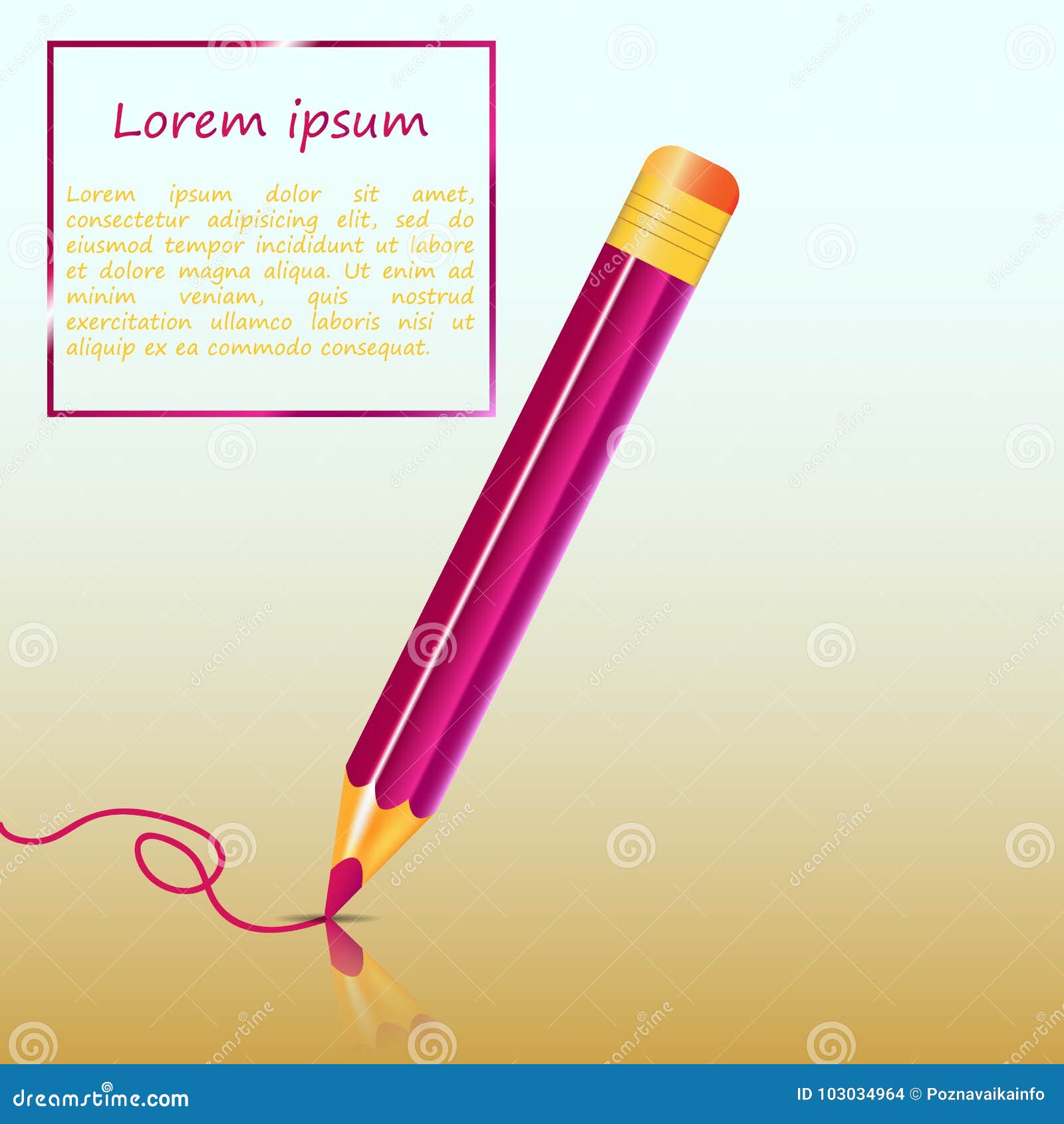 Crayons - Colored Pencil - Vector on White and Gold Background. Stock ...